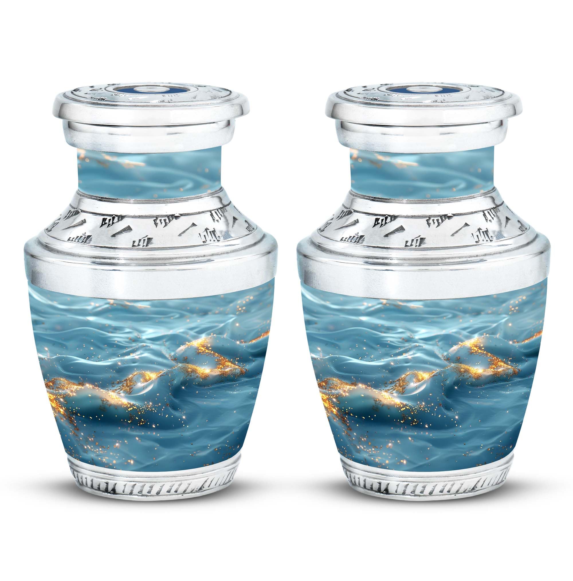 SUBSH Ashes Keepsake Marble Design Metal Urn - Marble Urn Adult - Urns ...