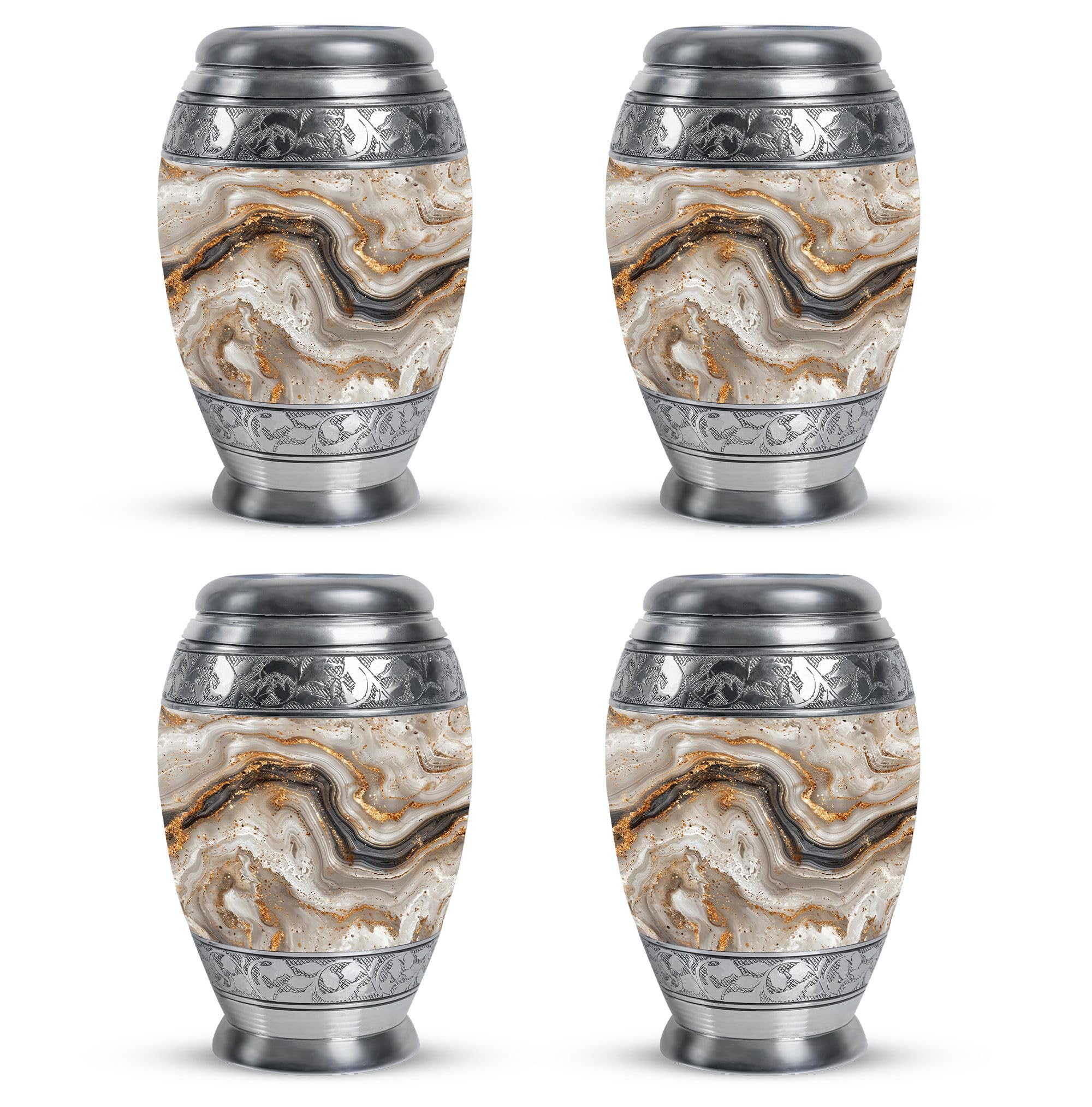 SUBSH Ashes Keepsake Marble Design Metal Urn - Marble Urn for Ashes ...