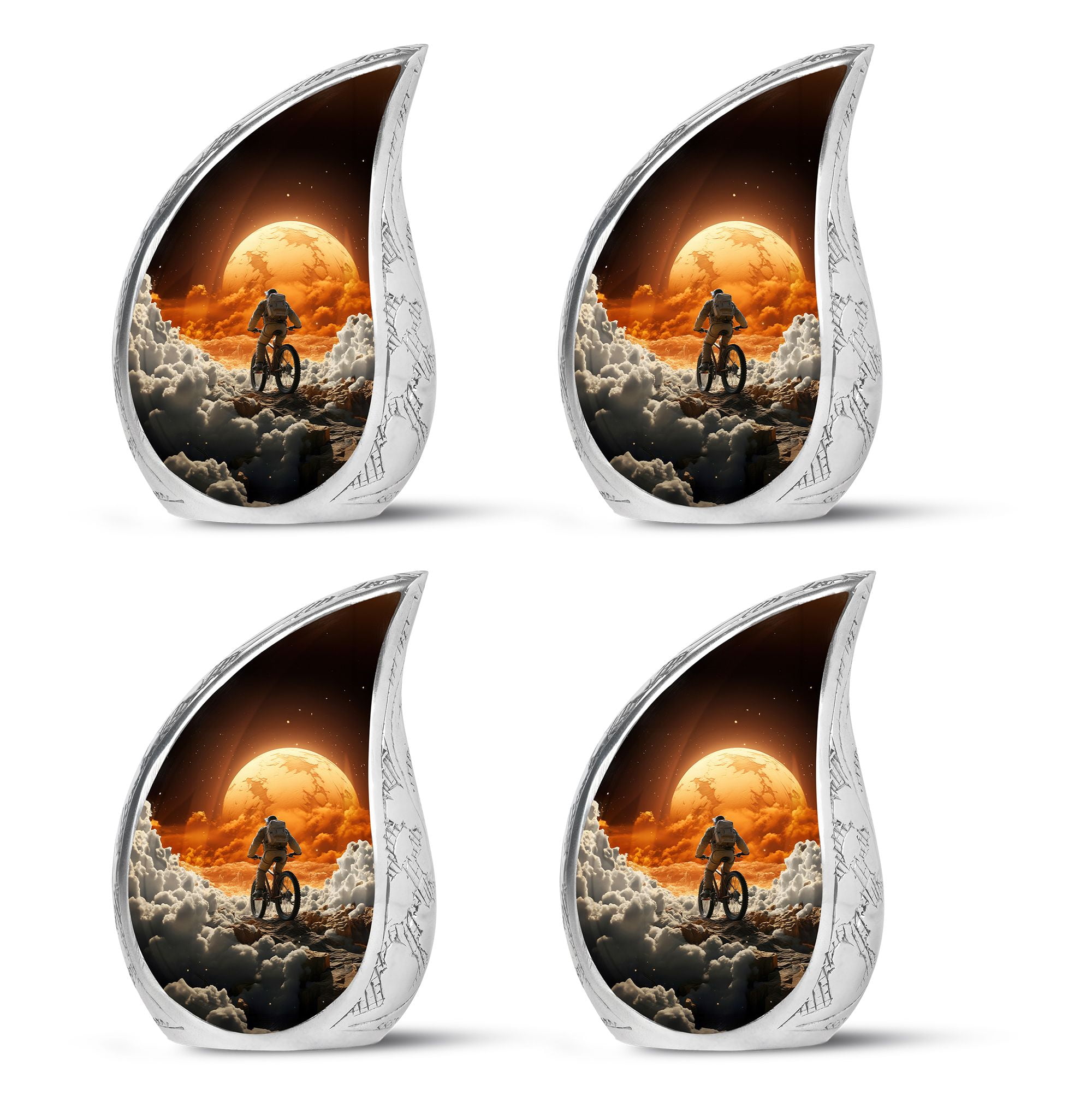 SUBSH Astronaut Riding Bike - Urns Human Ashes - Cremation Urns Human - Urn For Mom - Pack Of 4 ...