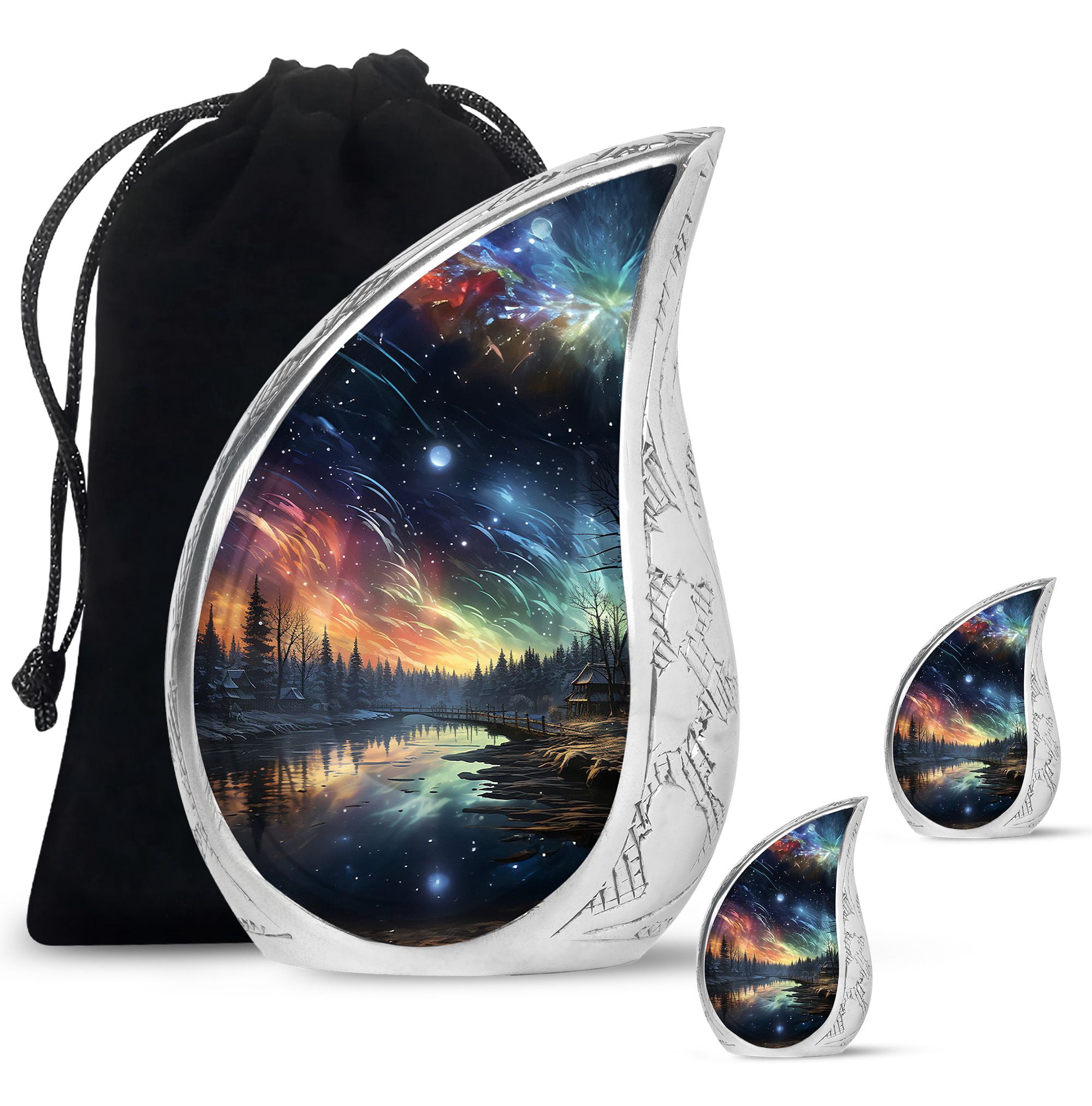 SUBSH Aurora Embrace Over A Winter Wonderland - Cremation Urns For ...