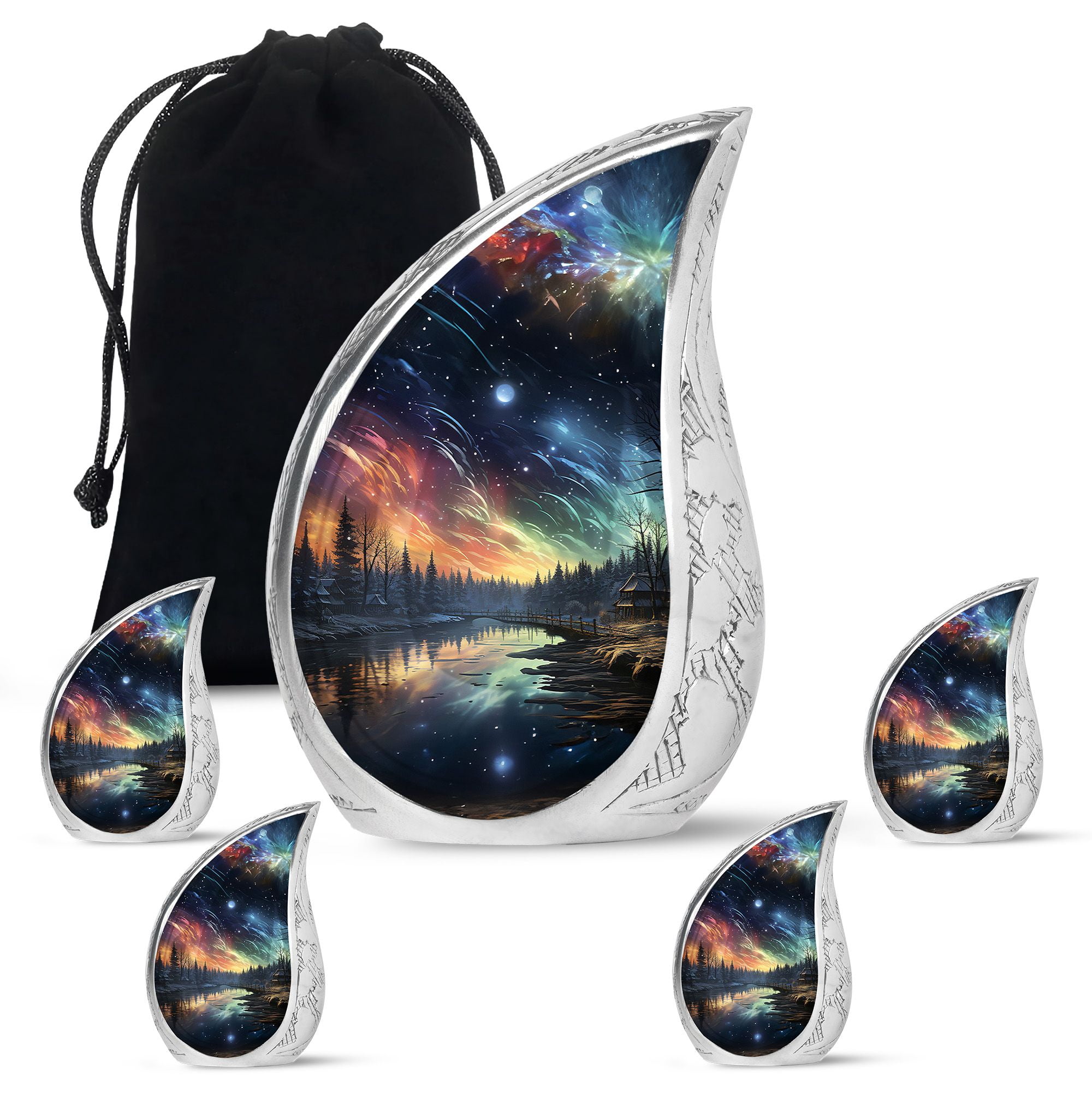SUBSH Aurora Embrace Over A Winter Wonderland - Cremation Urns For ...