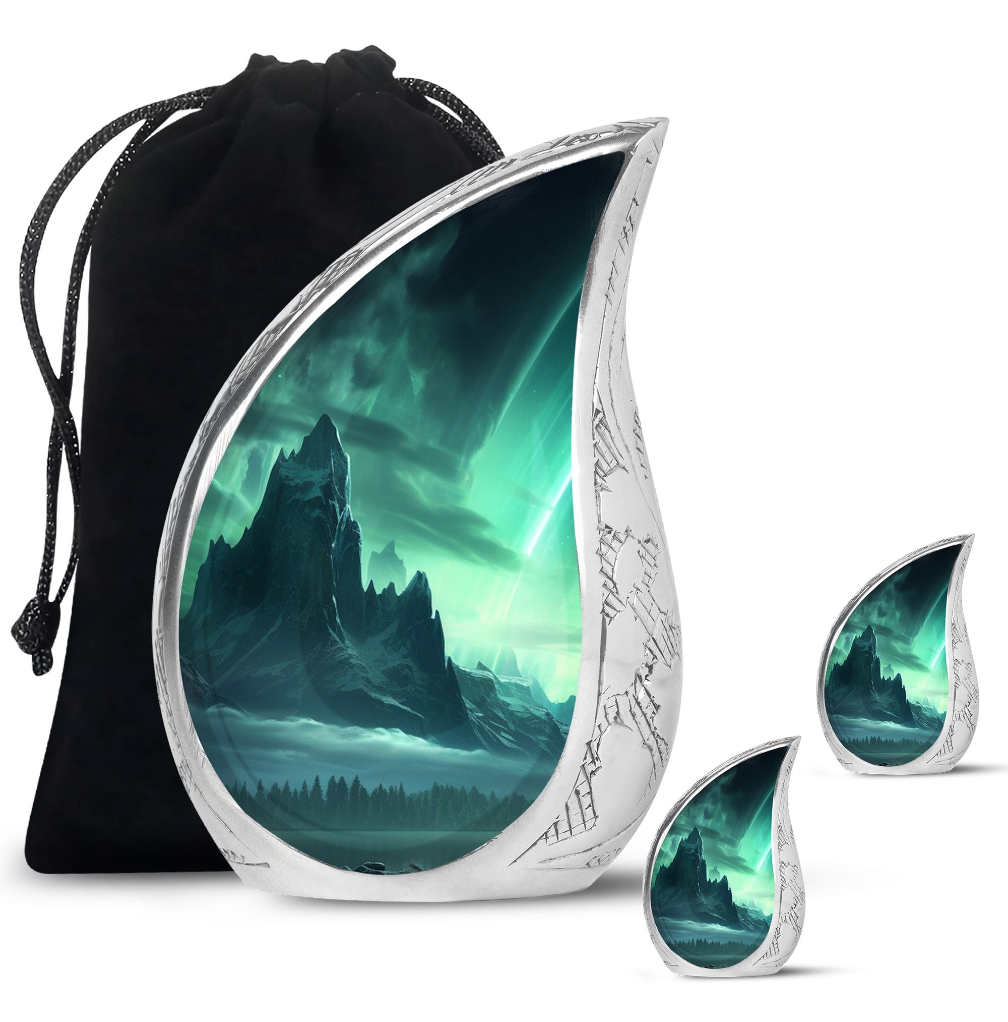 SUBSH Aurora Over Mountain Campsite - Burial Urns - Urn For Human Ashes ...