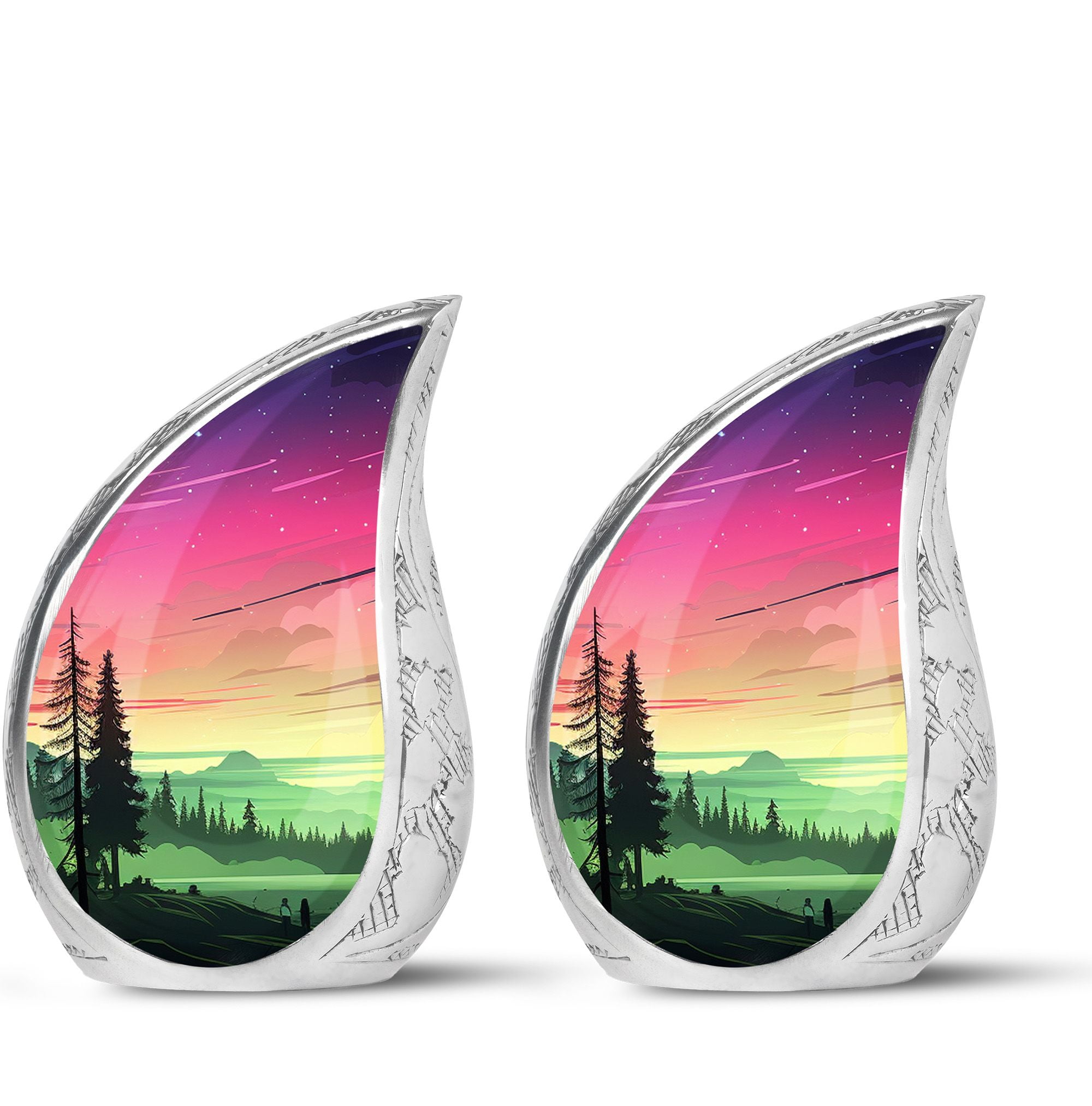 SUBSH Auroral Night Over Snowy Peaks - Urns For Human Ashes - Small ...