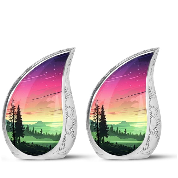 SUBSH Auroral Night Over Snowy Peaks - Urns For Human Ashes - Small ...