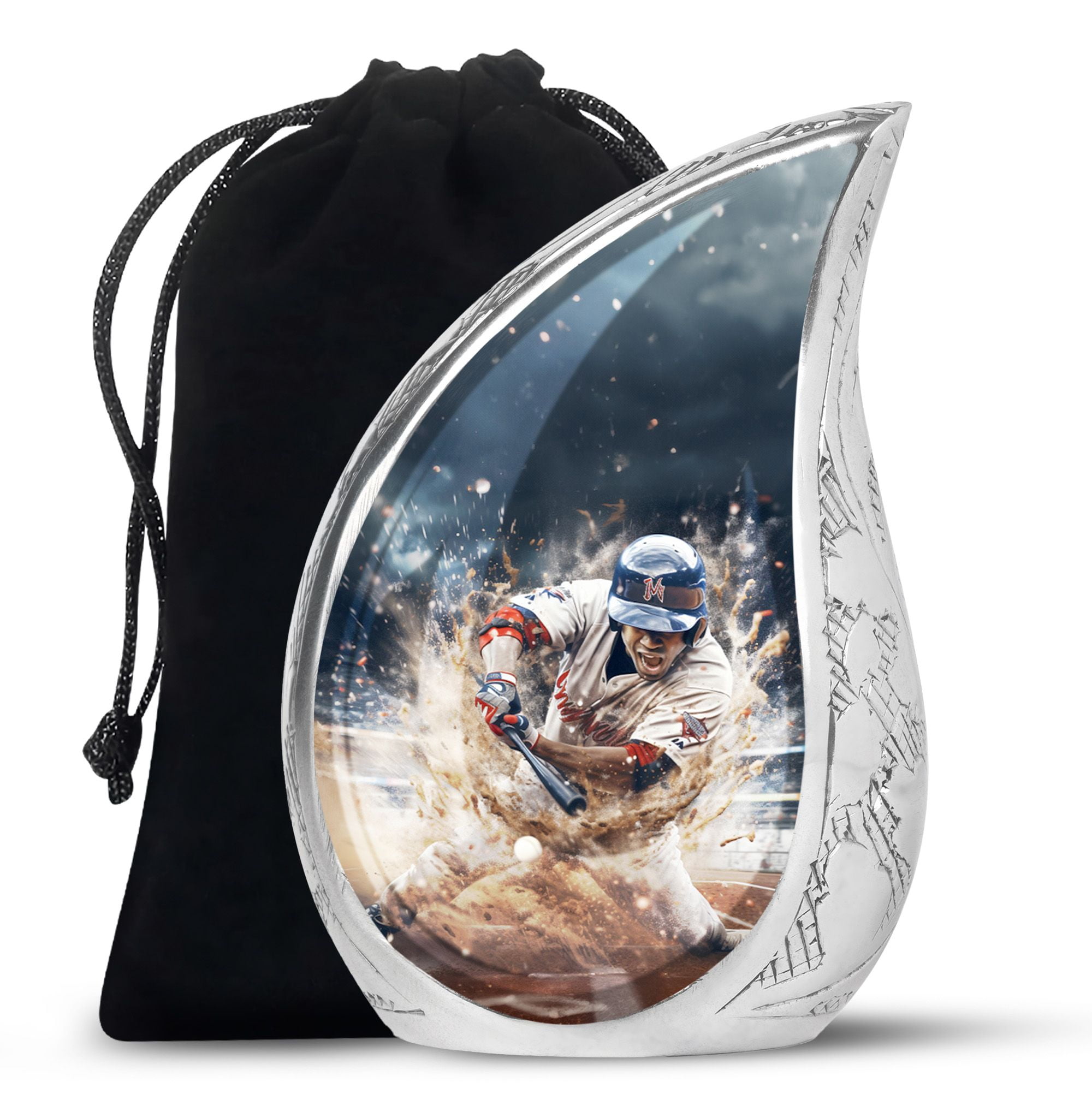 SUBSH Baseball Player Sliding Into Base - Urns For Human Ashes Adult ...