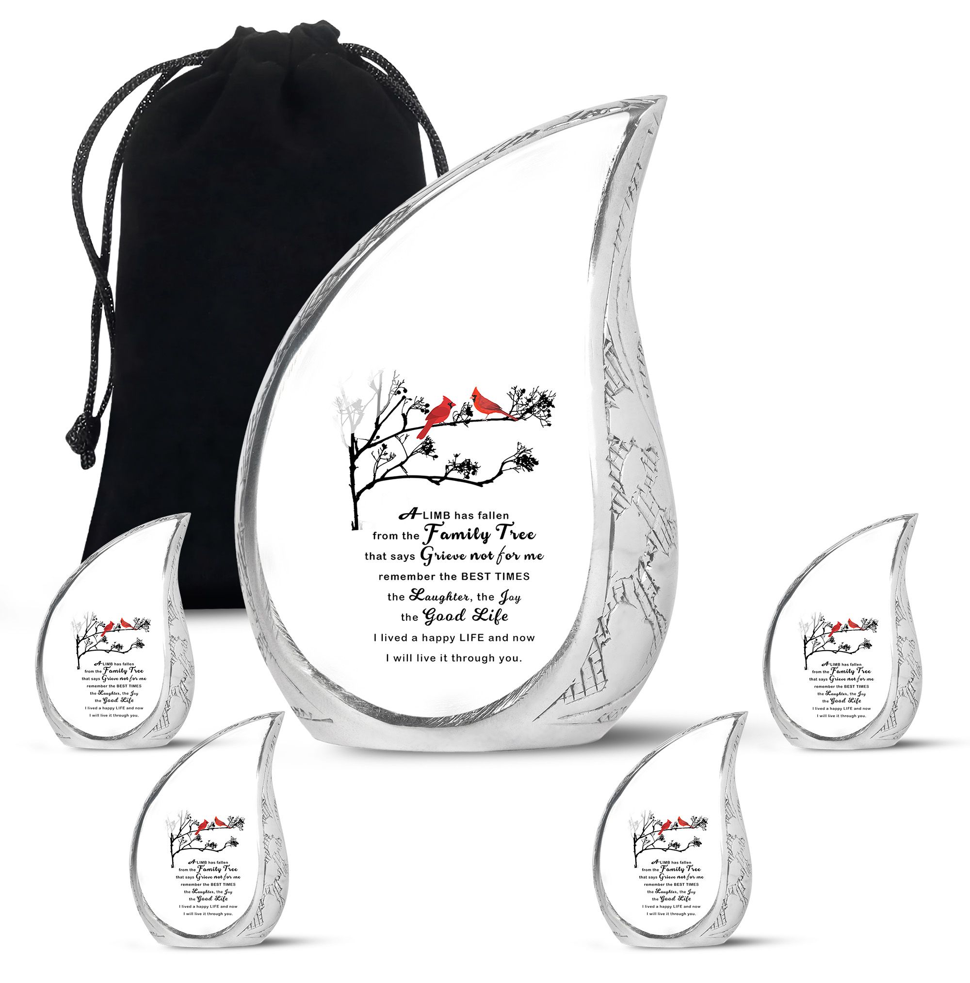 SUBSH Beautiful Message On Silver Urn - Burial Urns - Small Ashes ...