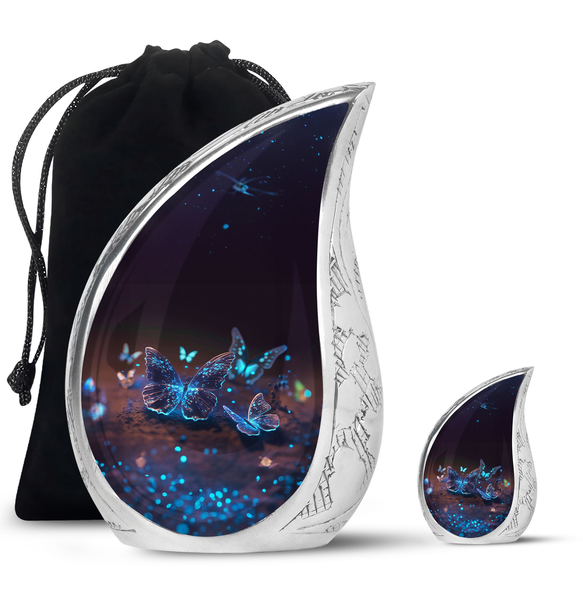 SUBSH Blue Butterflies - Urn For Ashes Adult Male - Urn Human Ashes ...