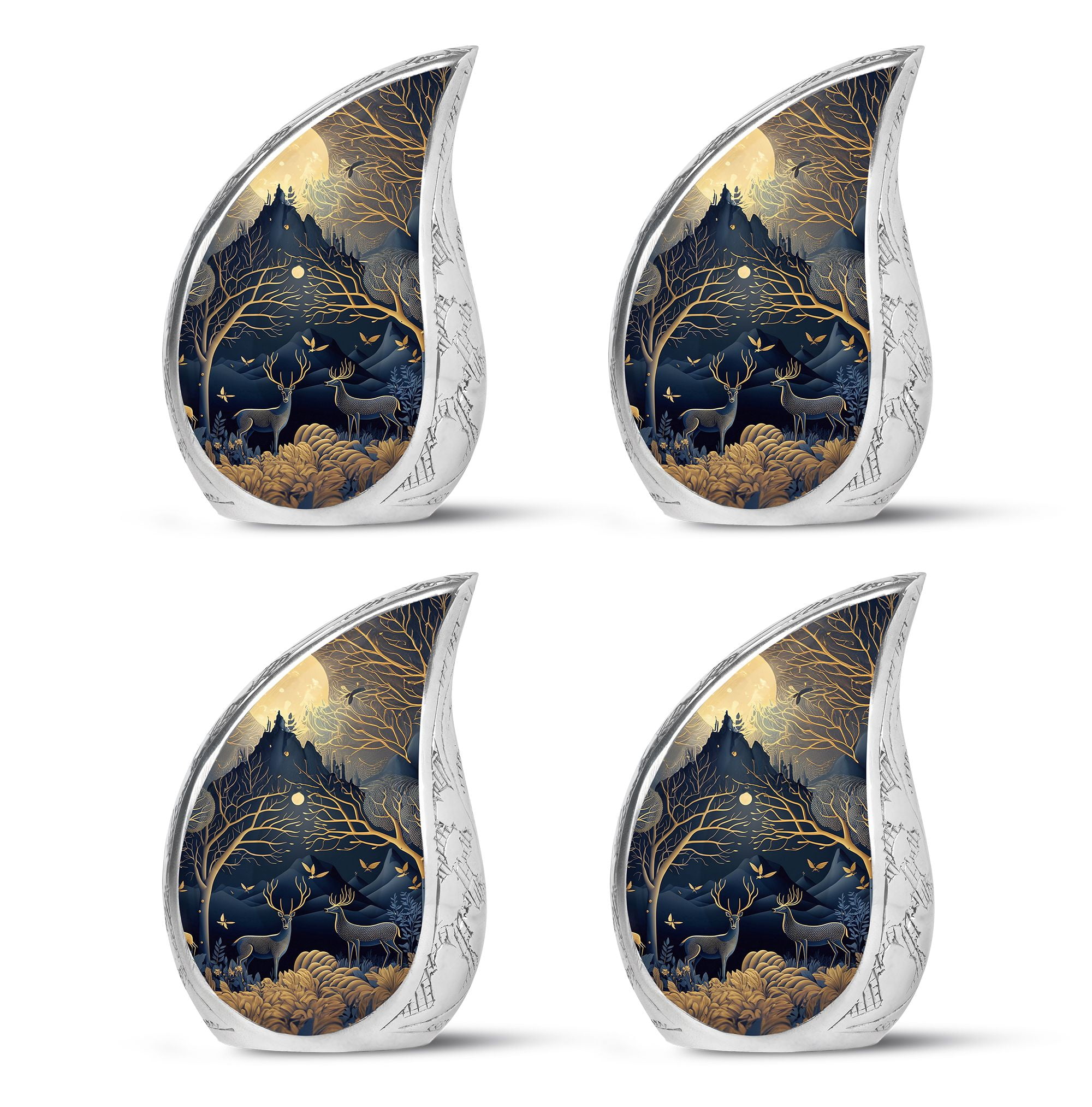 SUBSH Blue Paper With Deer Foreground Moon - Adult Urns For Human Ashes ...