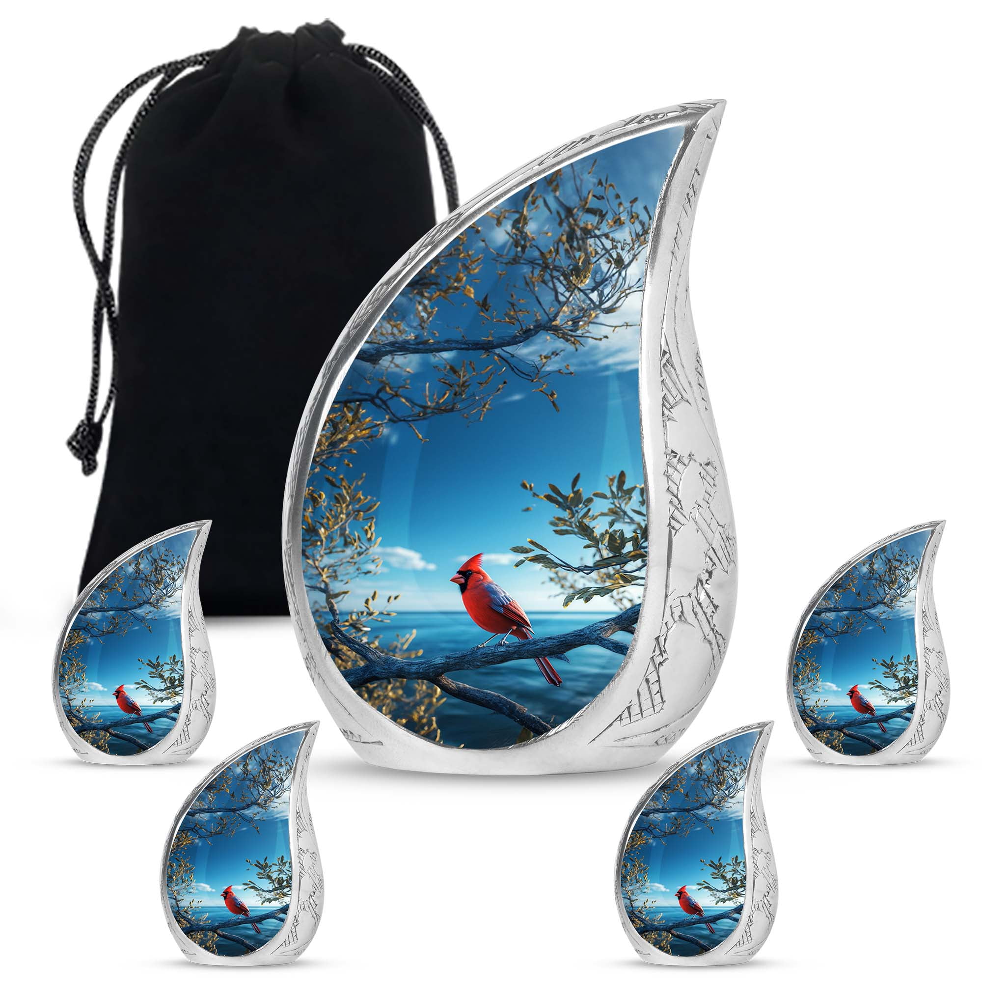SUBSH Cardinal Bird Siting - Cremation Urns Adult - Cremation Urns For ...