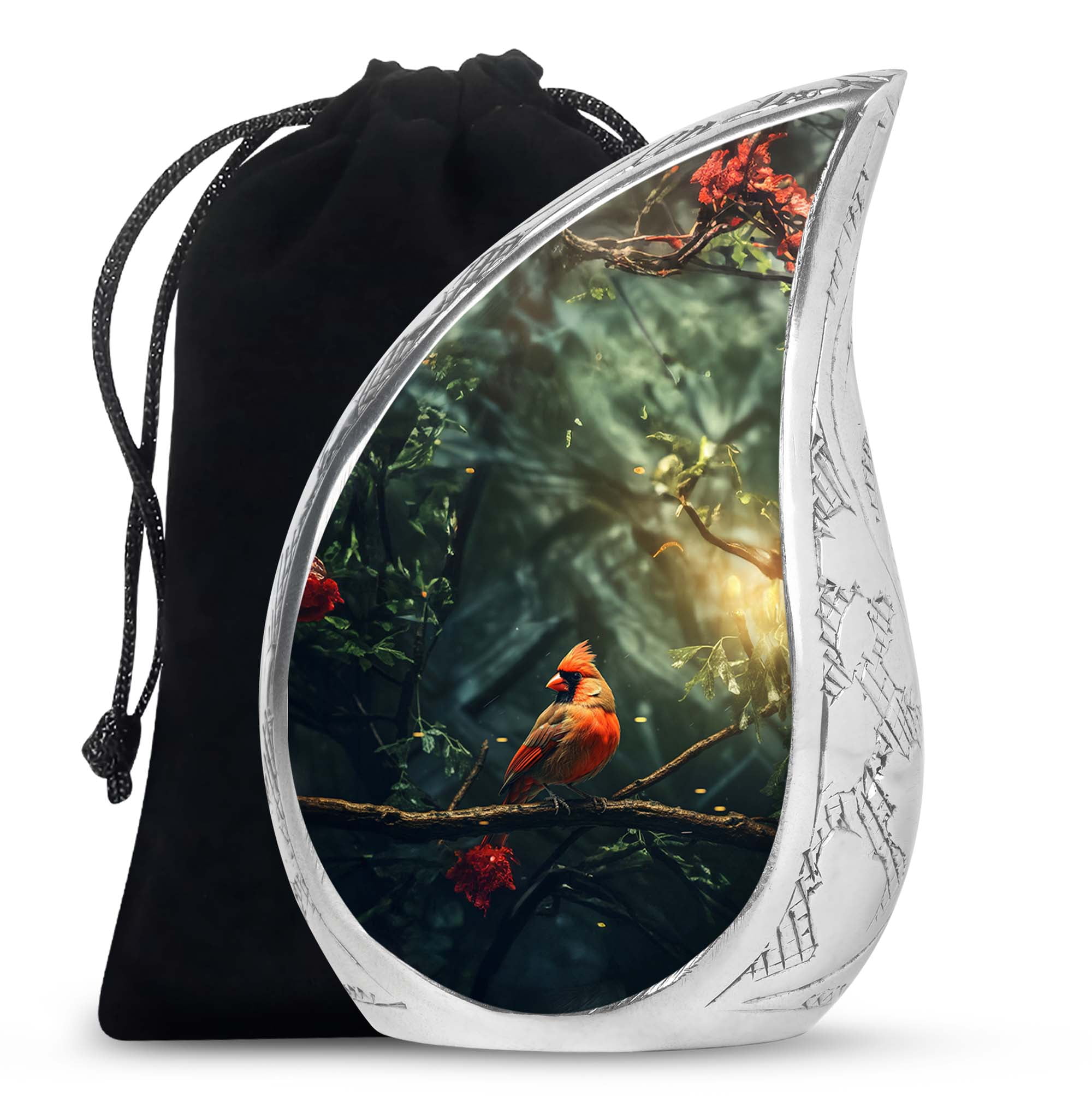 SUBSH Cardinal Bird Siting - Large Urns For Human Ashes Adult Male - Urn For Human Ashes - Urn ...