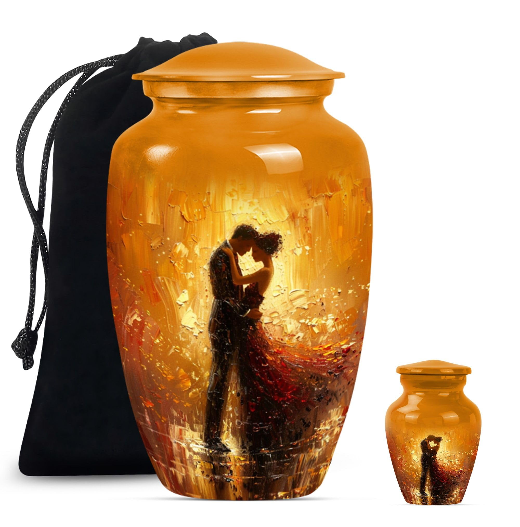 SUBSH Couple Cartoon Design Decorative Urns, Pack of 2 (10 Inch Urn ...