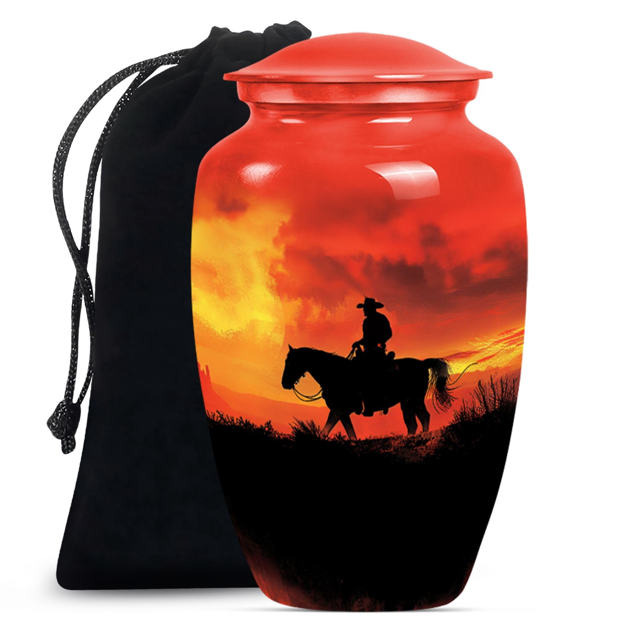 SUBSH Cowboy Urn - Cremation Urn Human Ashes - Memorial Urn - Urns for ...
