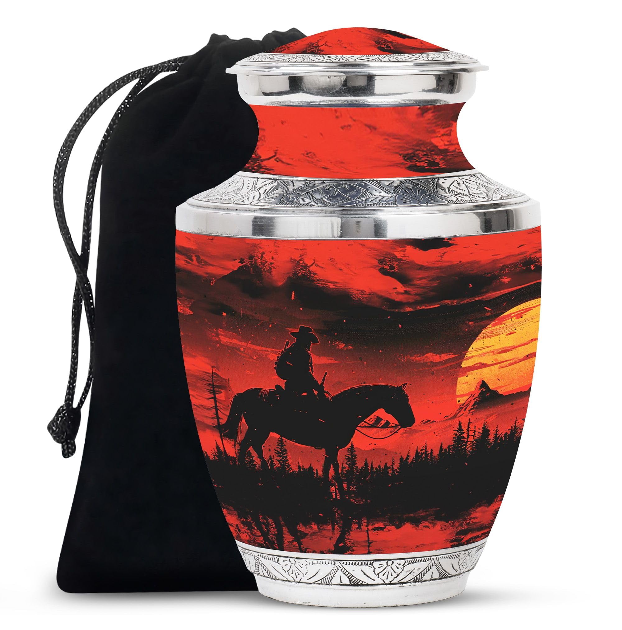SUBSH Cowboy Urn - Funeral Decorations - Cremation Urn for Ashes ...