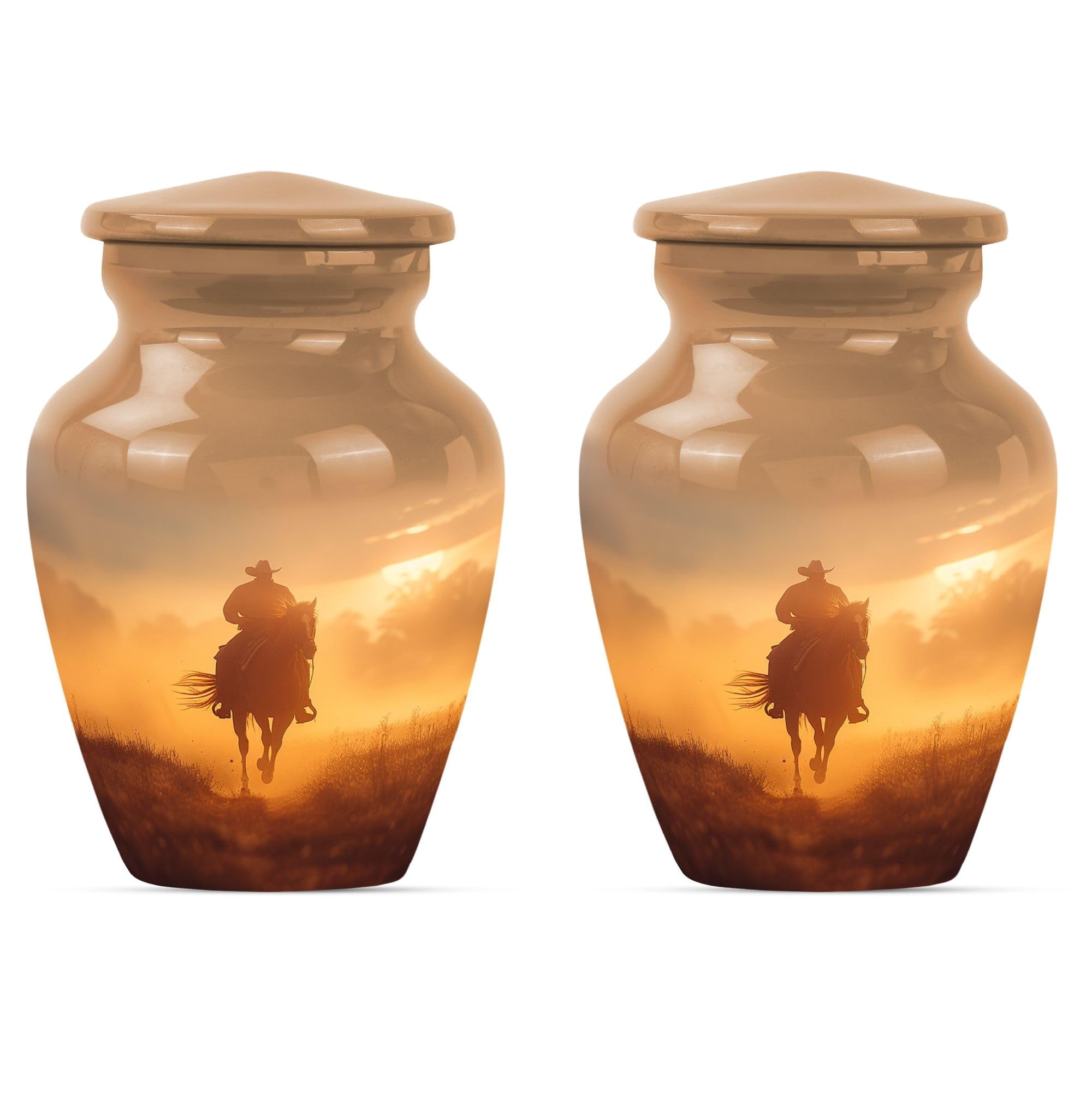 SUBSH Cowboy Urn - Memorial Keepsakes for Ashes - Urns for Human Ashes ...