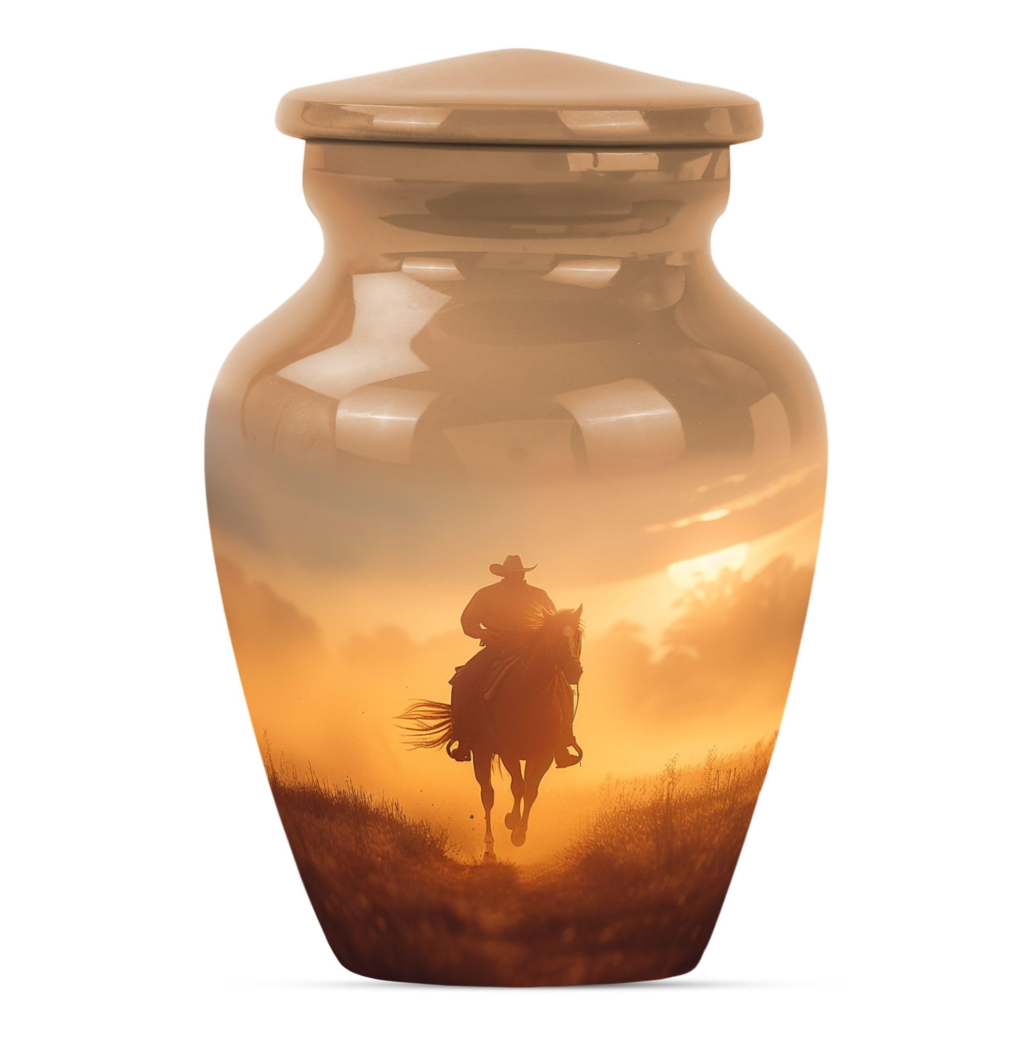 SUBSH Cowboy Urn - Mini Urns - Funeral Urns for Adult Ashes Women ...