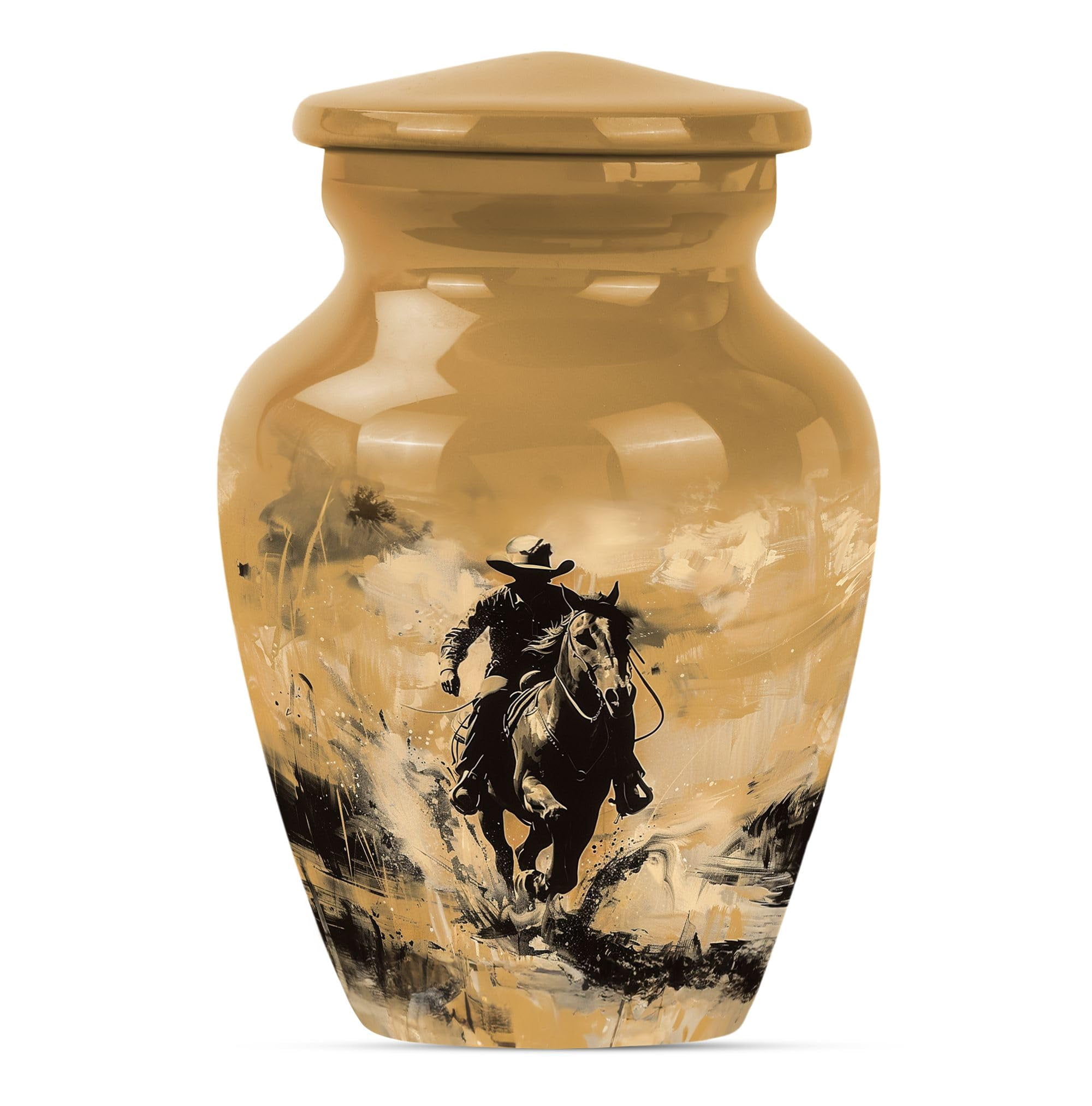 SUBSH Cowboy Urn - Small Urn for Ashes - Funeral Urn - Adult Urns for ...