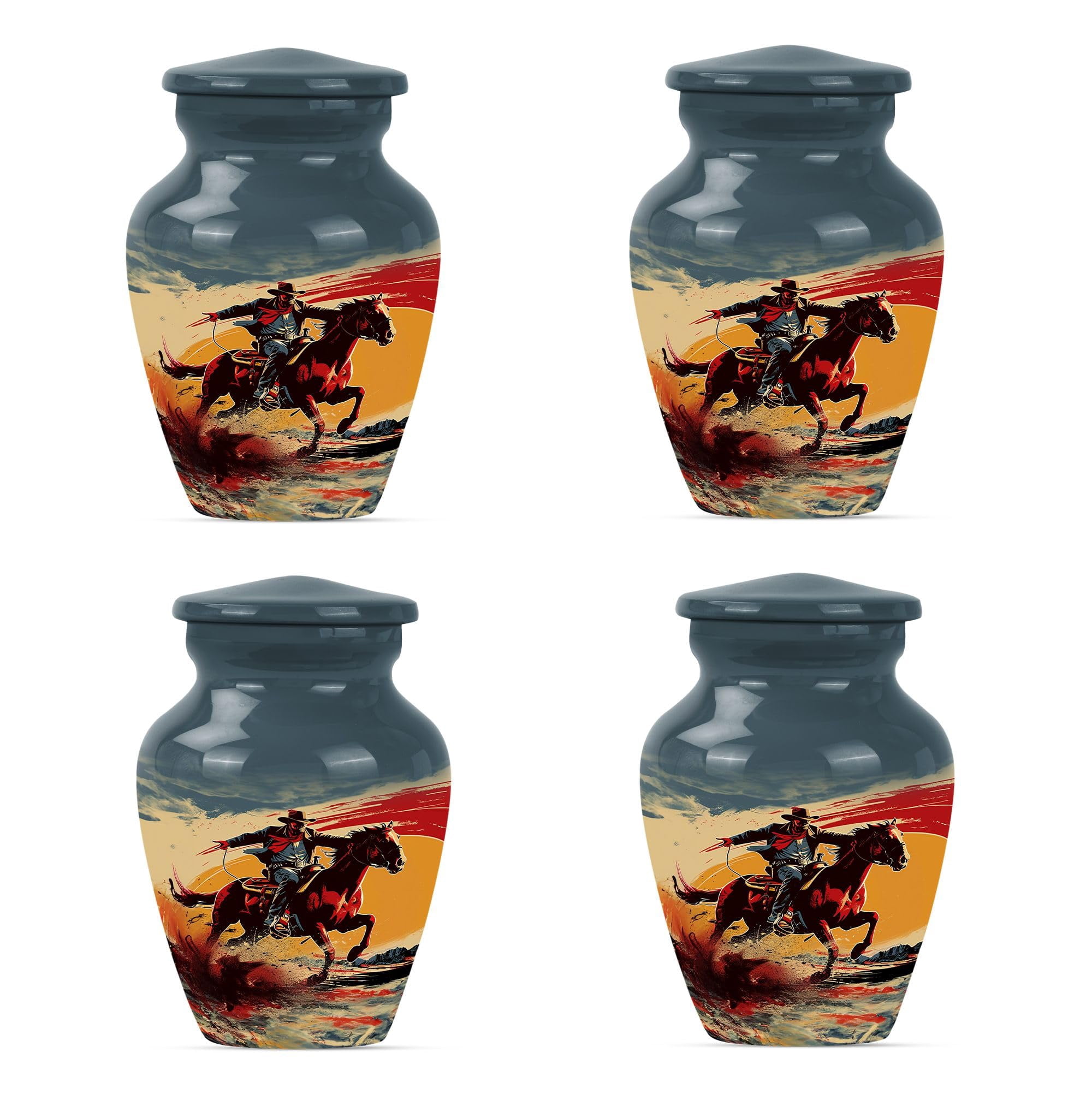 SUBSH Cowboy Urn - Small Urns for Human Ashes - Funeral Urn - Cremation ...