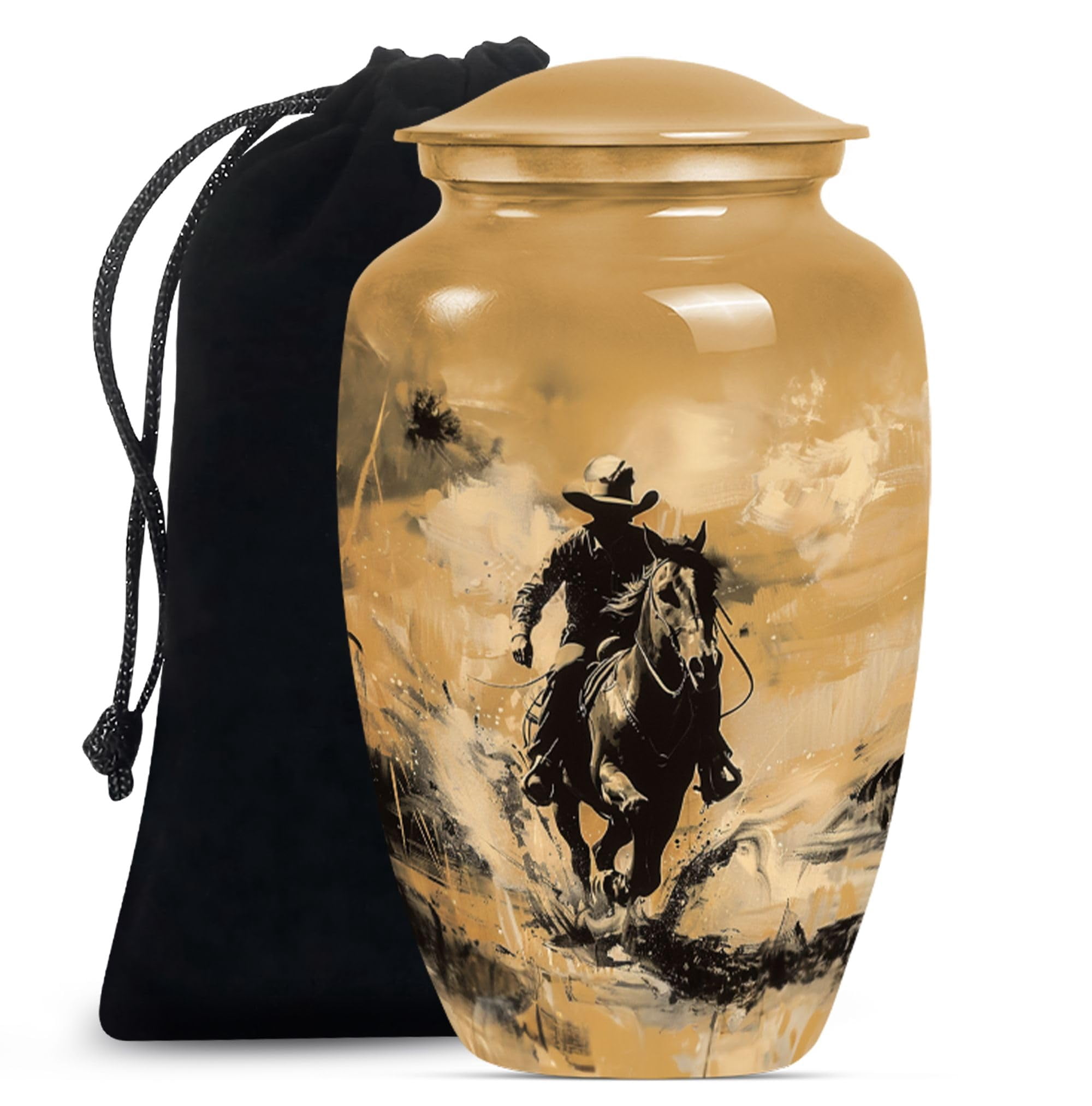 SUBSH Cowboy Urn - Urn for Ashes for Women - Decorative Urns ...
