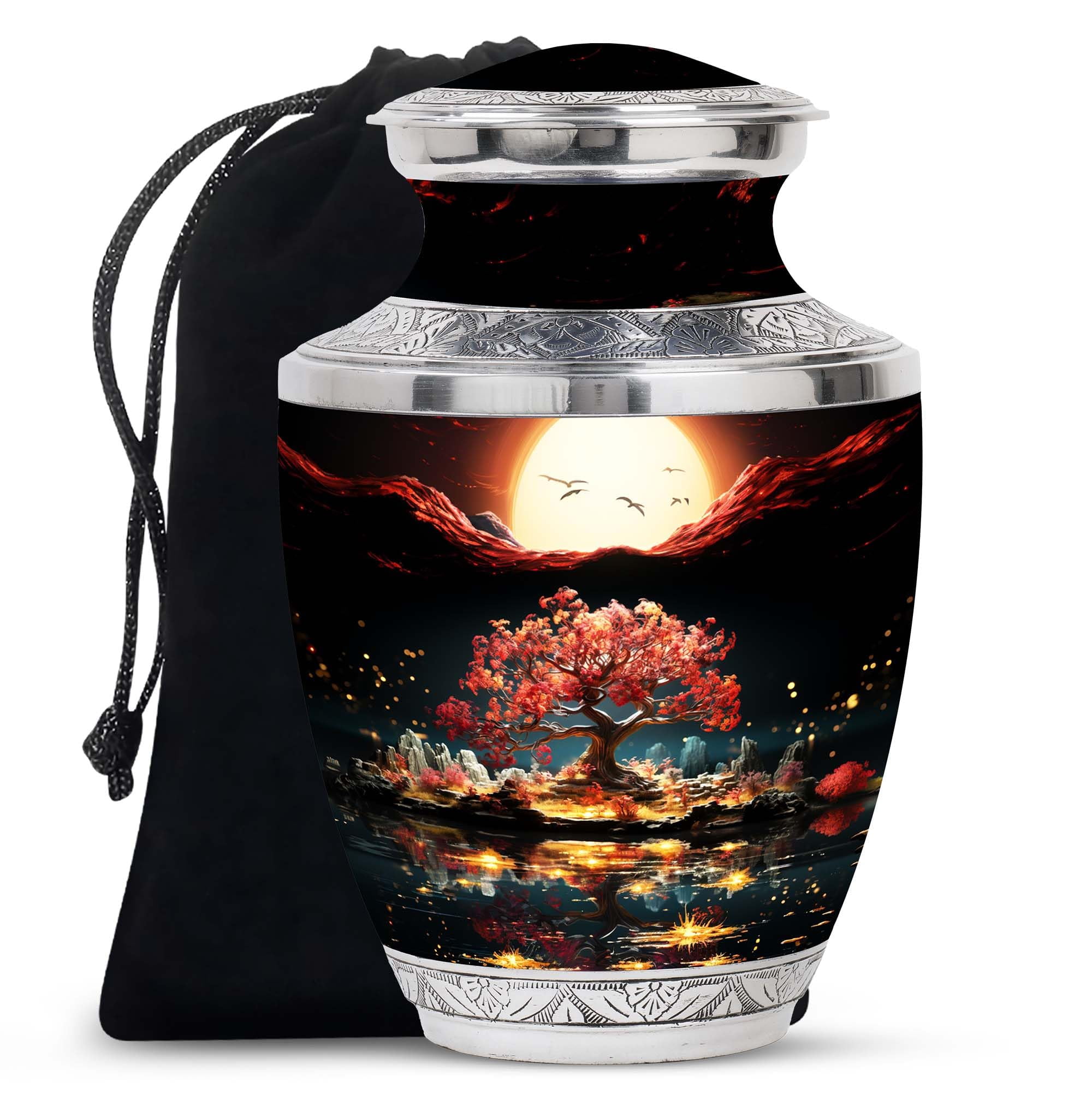 SUBSH Crimson Eclipse Sanctuary - Large Urn for Human Ashes - Portable ...