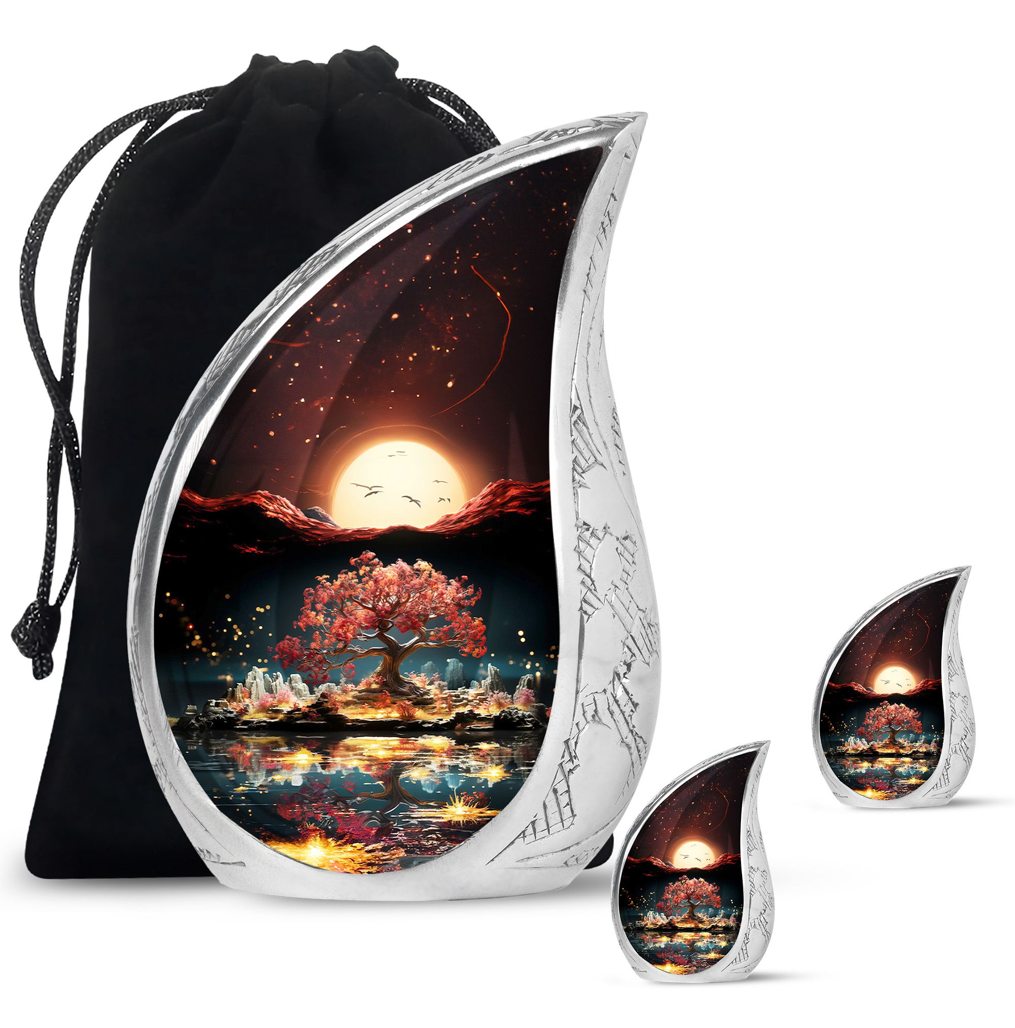 SUBSH Crimson Eclipse Sanctuary - Urns For Ashes - Urns For Ashes Adult Male Large - Burial Urns ...