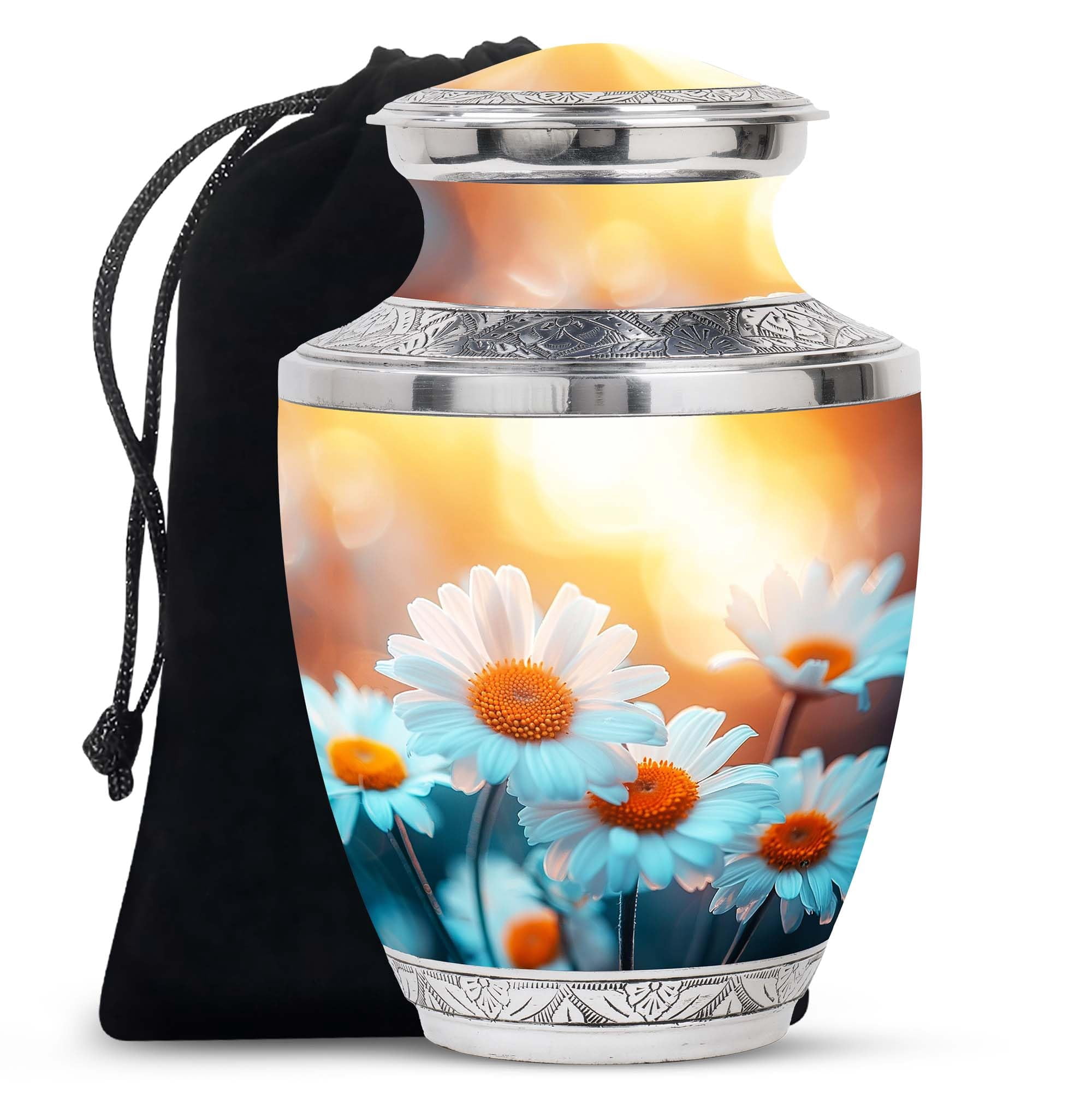 SUBSH Daisies Flower Urn - Cremation Urns for Women - Urn Human Ashes ...
