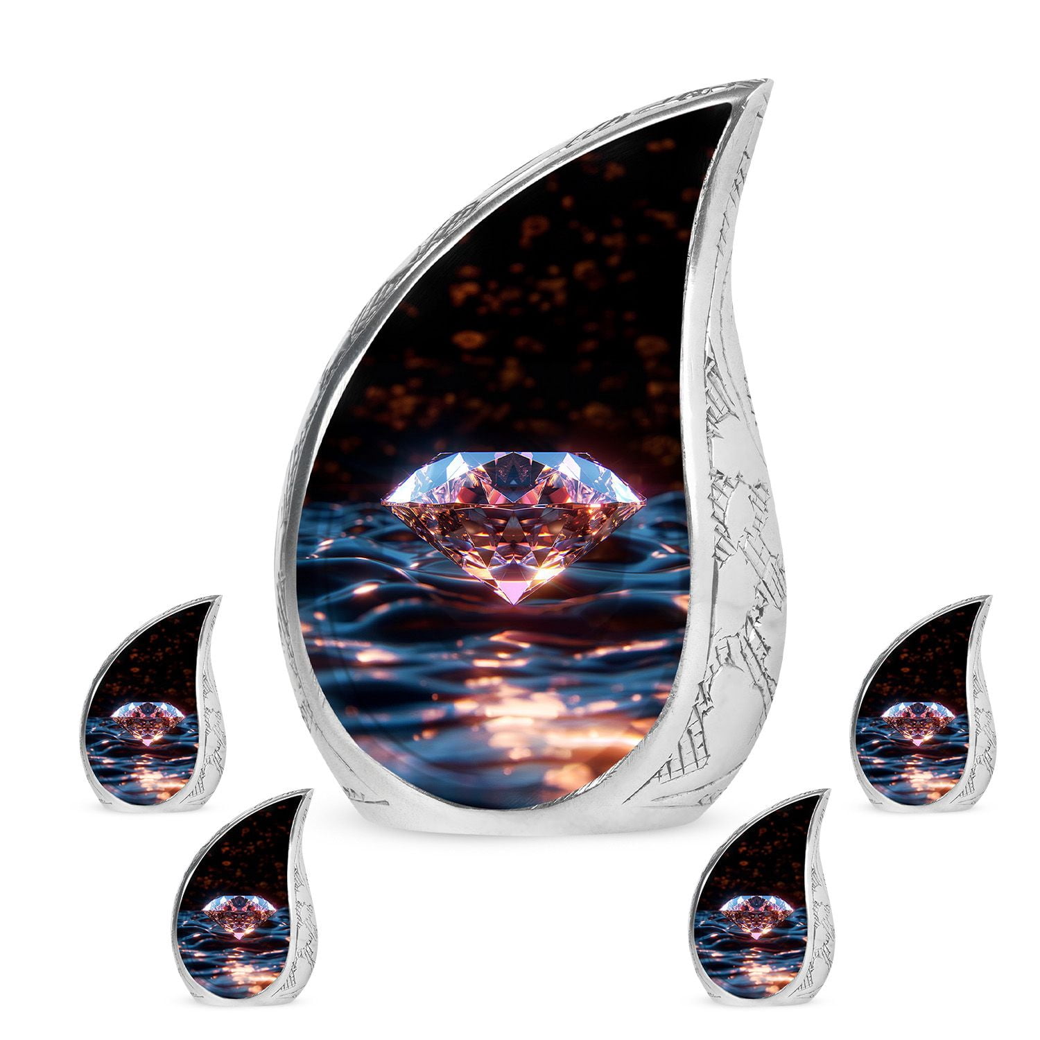 SUBSH Diamond Adult Urn - Funeral Urns For Adult Ashes Men - Small ...