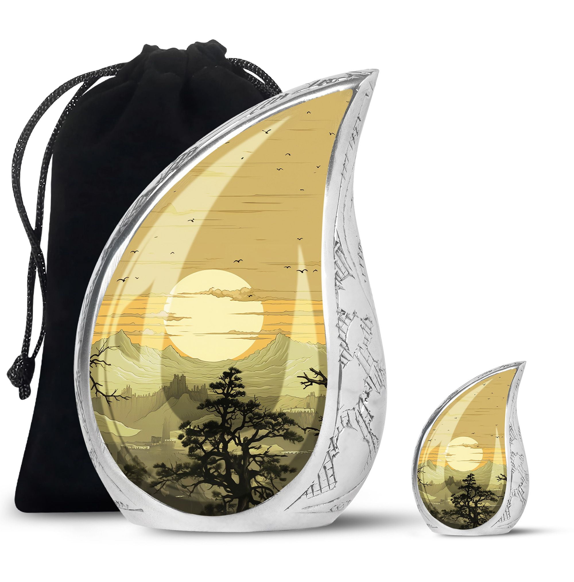 SUBSH Dusk Silhouette With Crows - Ash Urns For Humans - Urn For Ashes ...