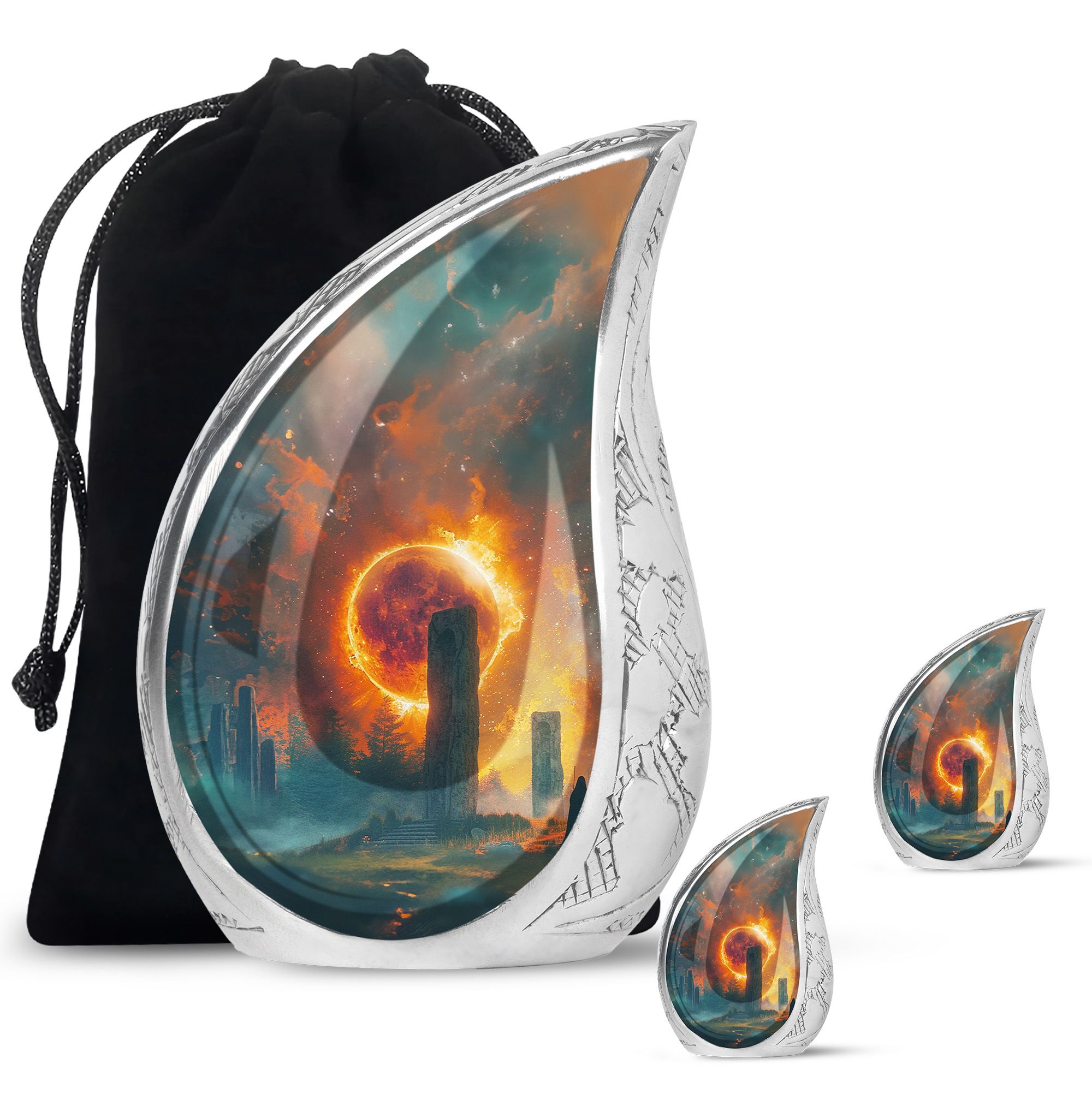 SUBSH Eclipse Monumen - Burial Urn - Small Urn For Human Ashes - Urns Human Ashes - Combo 1 ...