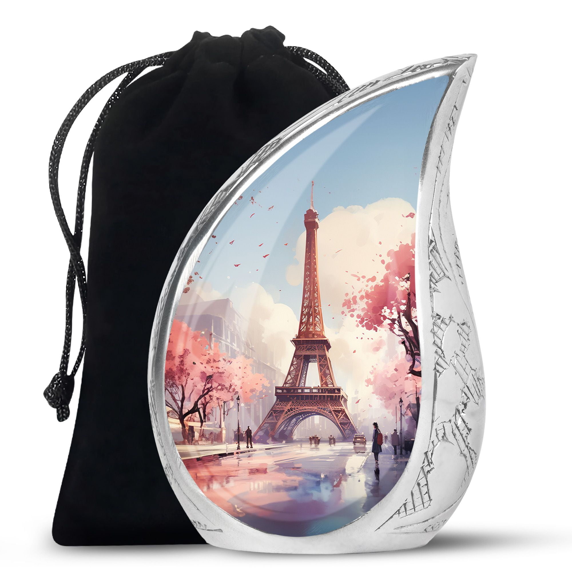 SUBSH Eiffel Tower Oil Painting - Urns For Human Ashes - Urn For Human Ashes Adult Men - Urns ...