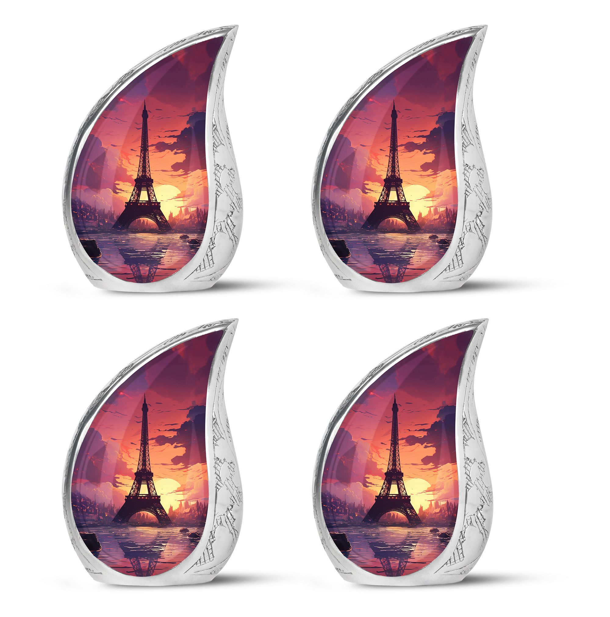SUBSH Eiffel Tower Sunset River View - Small Urns For Human Ashes Keepsake - Urns For Burial ...