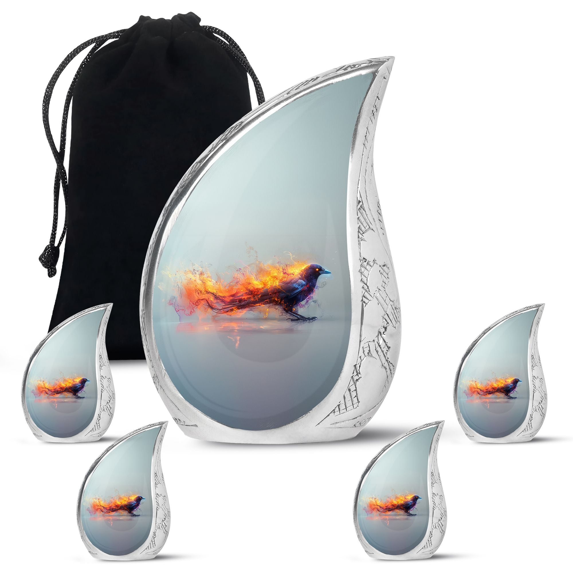 SUBSH Fiery Raven Mirage - Cremation Urns For Human Ashes - Funeral ...