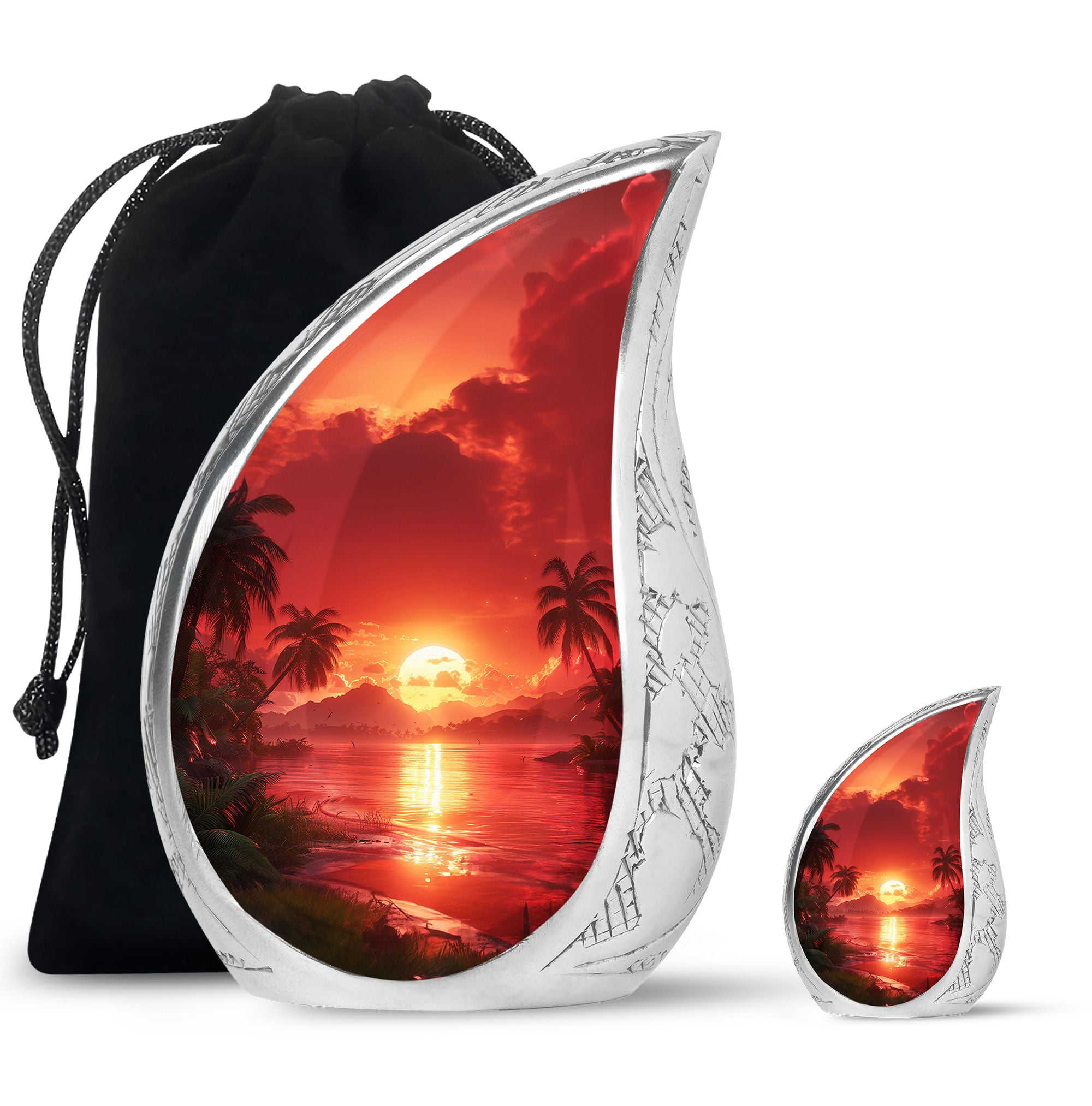 SUBSH Fiery Sunset Over The Tropical Paradise - Cremation Urn Human ...