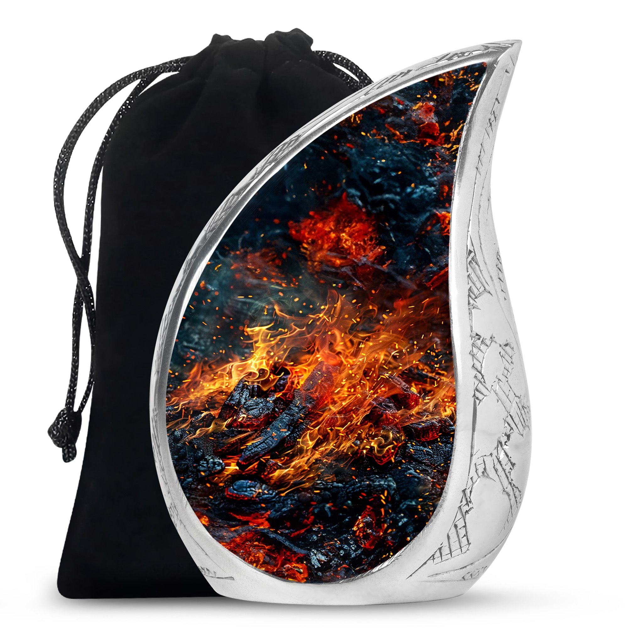 SUBSH Fire Adult Urns For Human Ashes Men - Urns For Men Ashes Adult ...