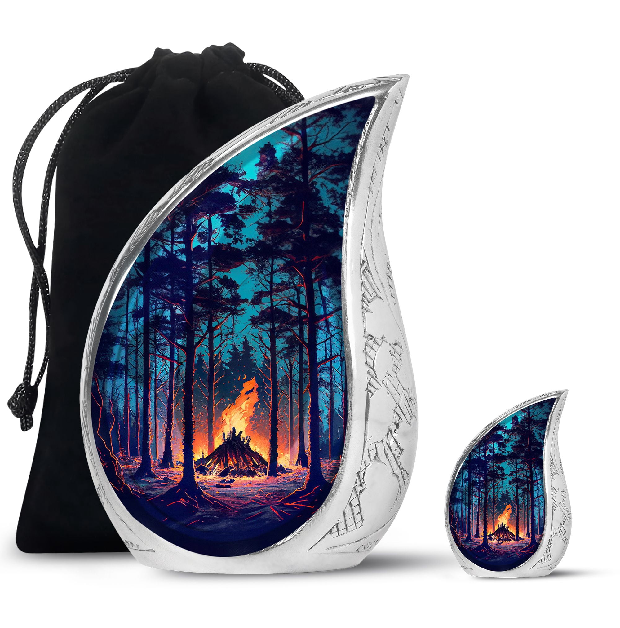 SUBSH Fire Burning In Forest - Cremation Urns For Men - Small Keepsake ...