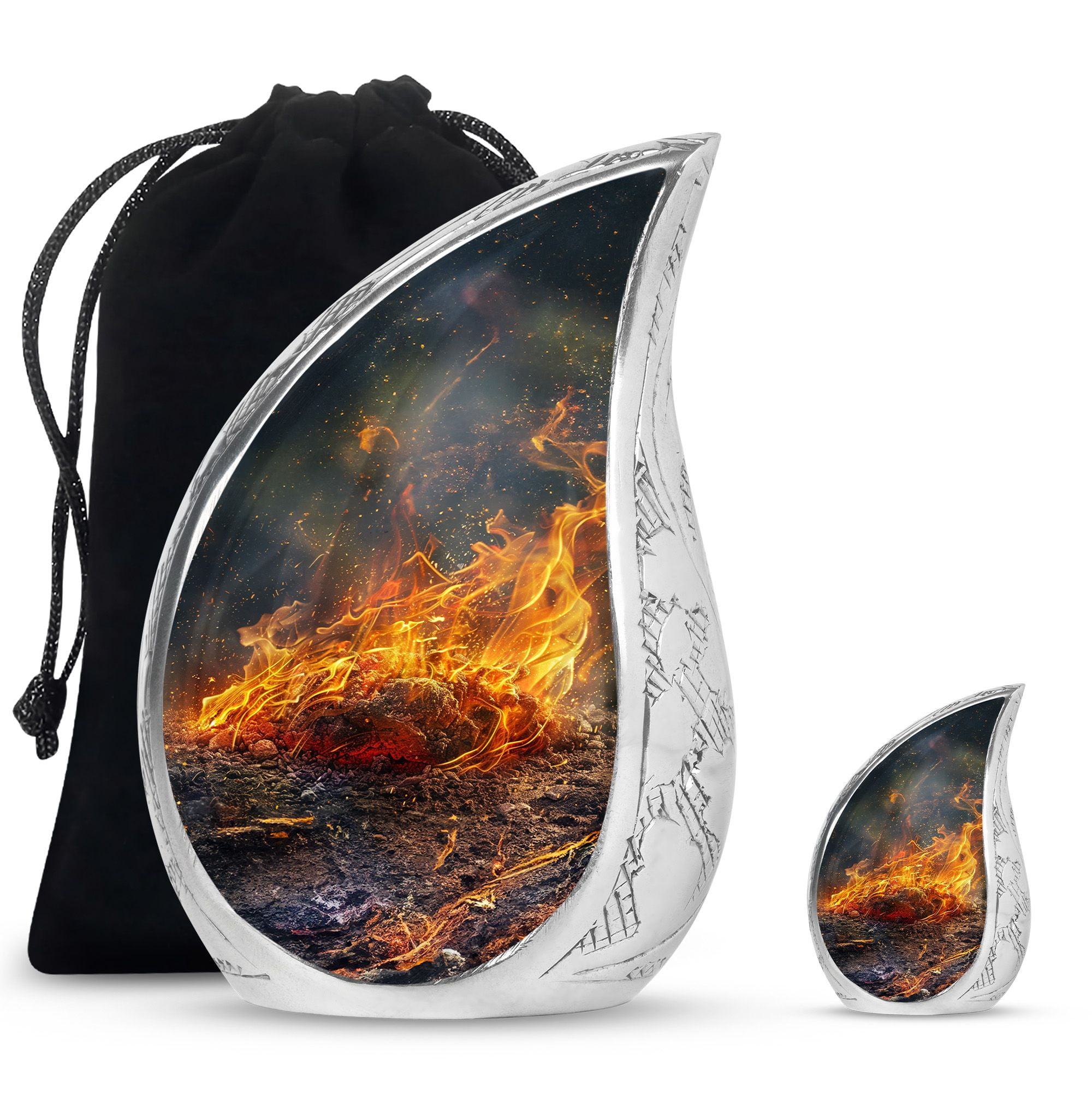 SUBSH Fire Cremation Keepsake Urns For Human Ashes Adult - Small Urns ...