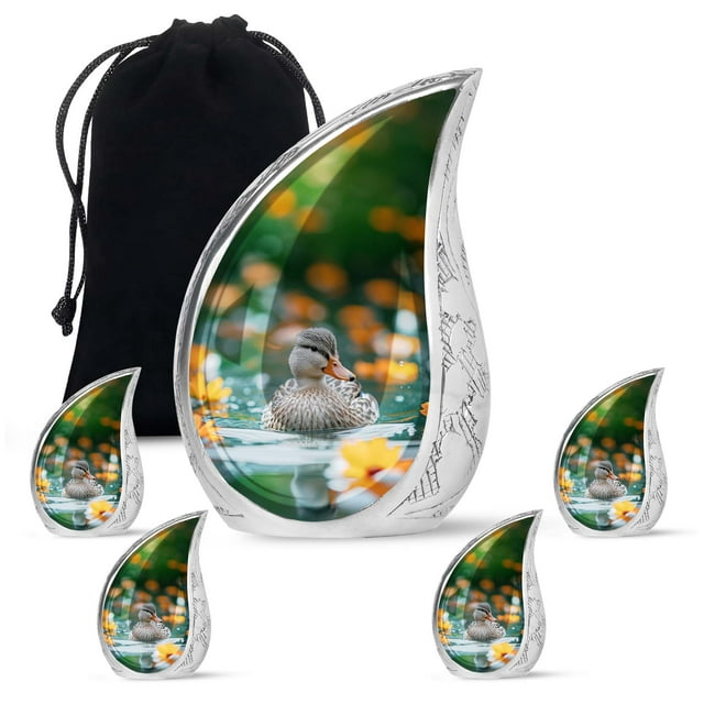 SUBSH Floral Duck Reflection - Cremation Urns For Adult Ashes - Funeral ...