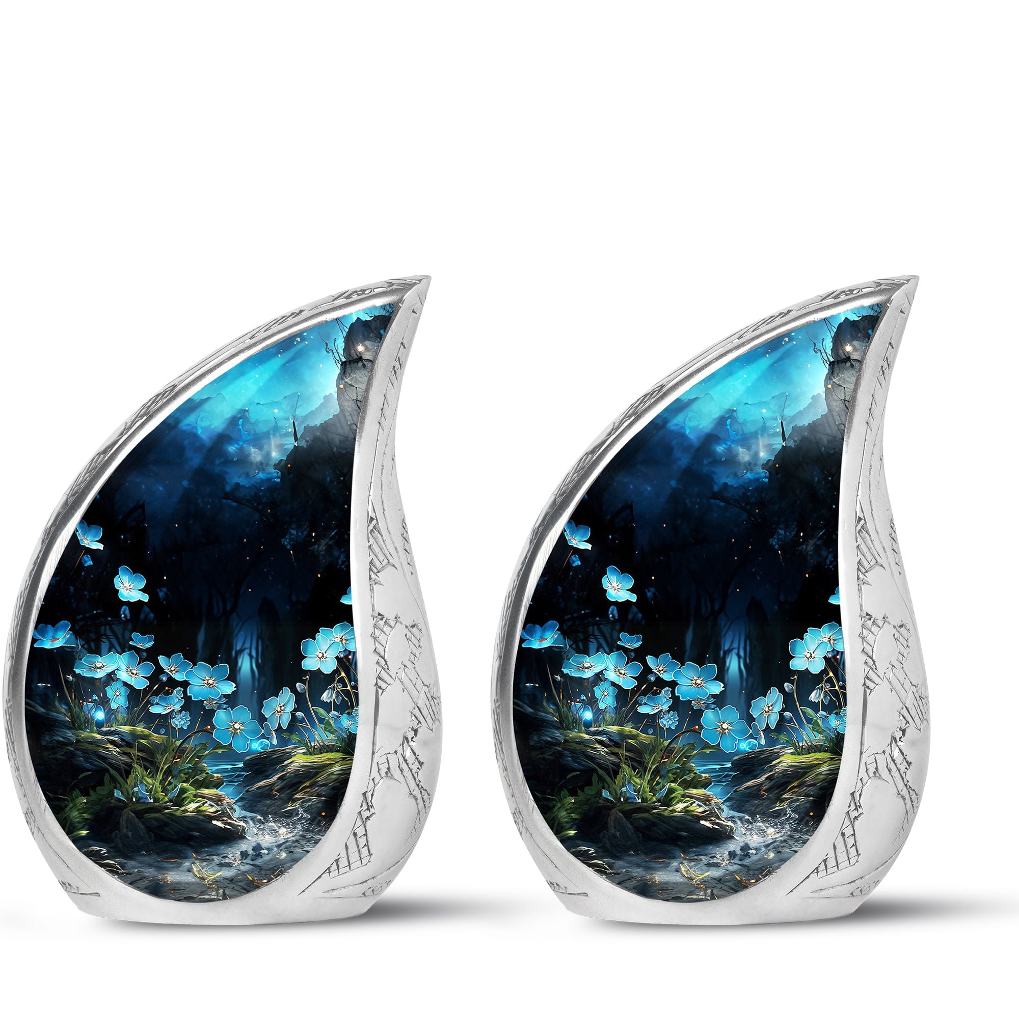 SUBSH Forget Me Not Blue Flower In Dark Forest - Urns For Ashes Adult ...