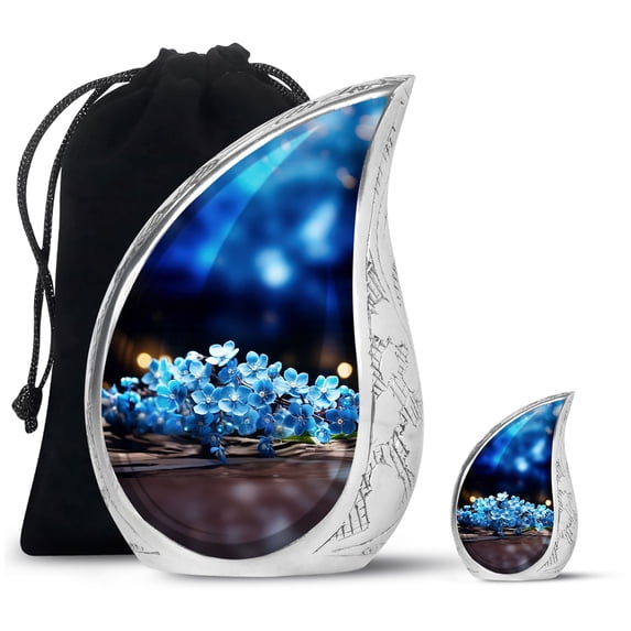 SUBSH Forget Me Not Flowers - Cremation Urn Human Ashes - Urn For Human ...