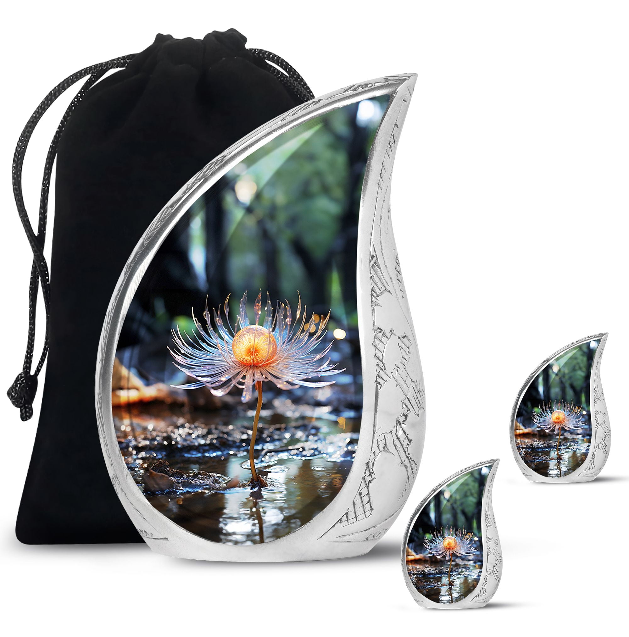 SUBSH Glass Single Lilly - Cremation Urn Human Ashes - Urns Cremation ...