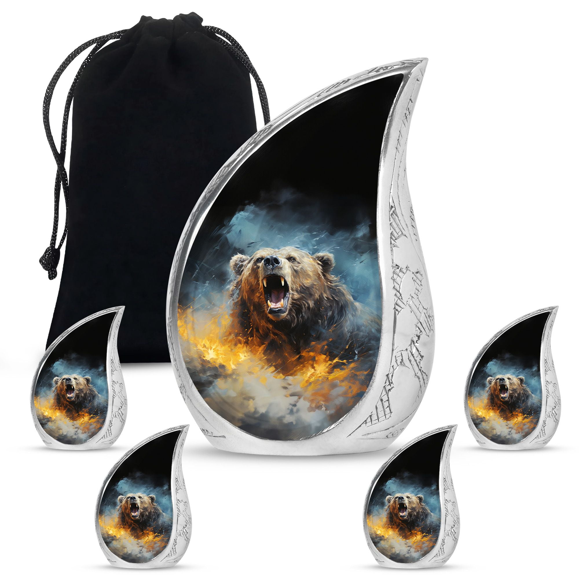 SUBSH Grizzly Bear Urn For Ashes For Women - Urn For Ashes Adult Male ...