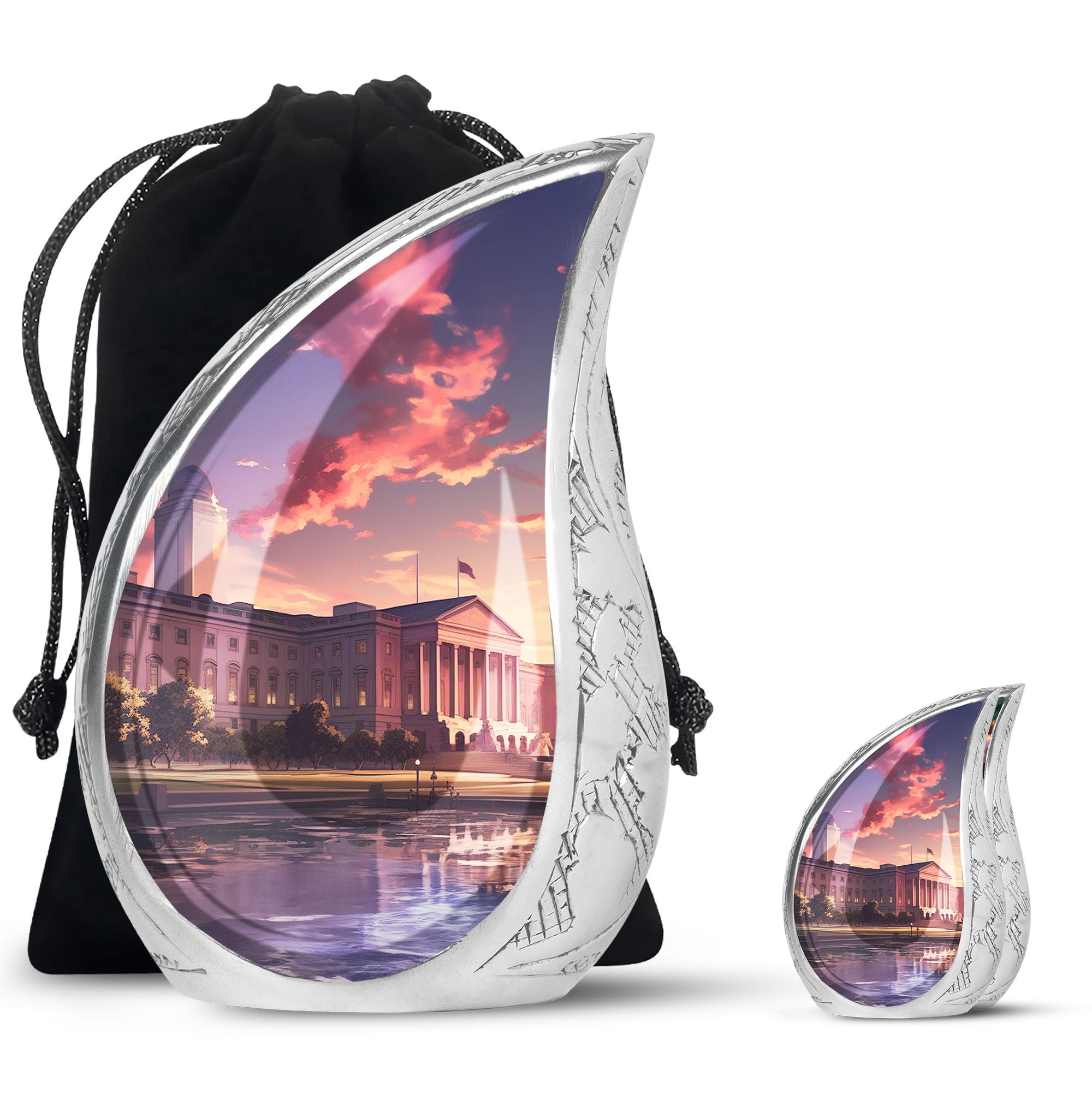 SUBSH Hand Painted Side View Of The White House - Urn For Ashes Adult ...