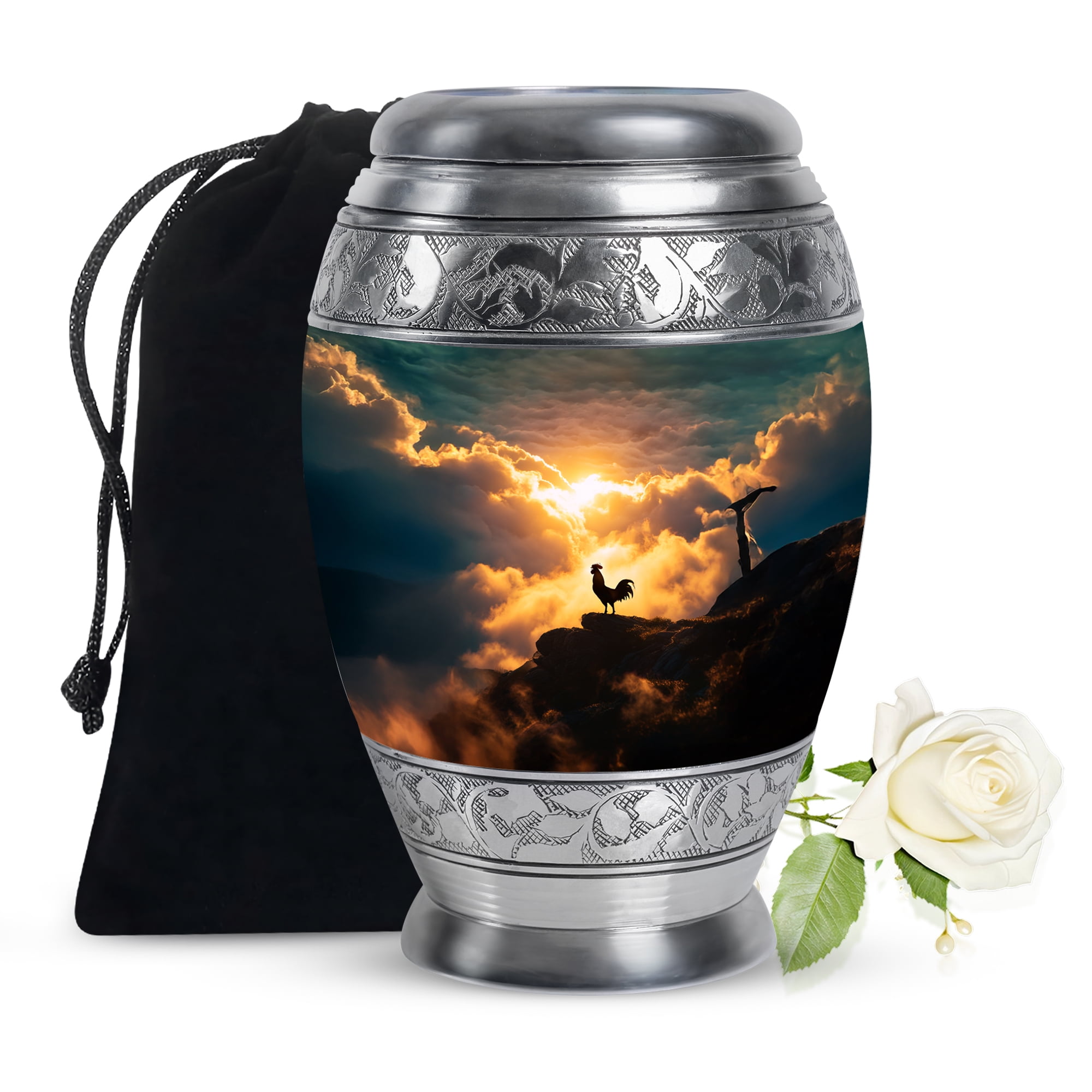 SUBSH Hen Burial Cremation Urn For Mom & Dad Ash - Cloudy Urns For ...