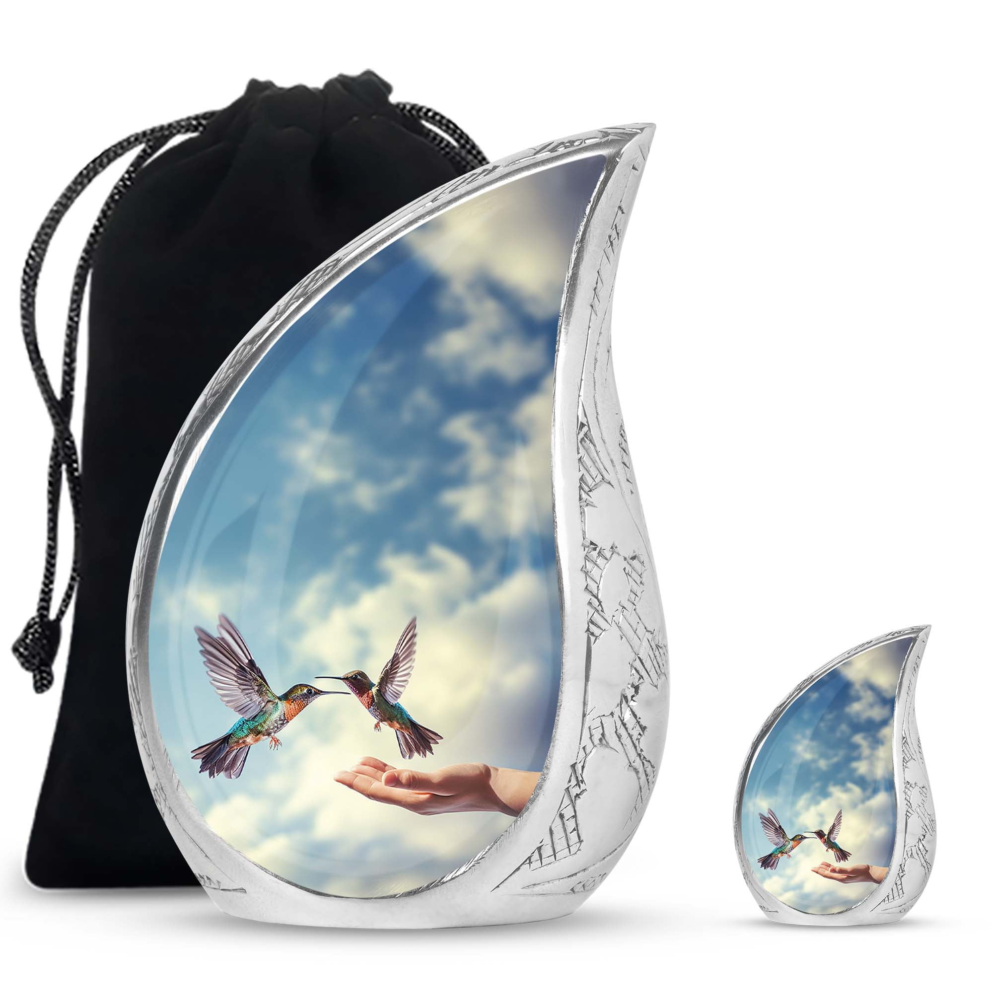 SUBSH Humming Birds Flying From Hand - Urn For Ashes Adult Male - Urn ...