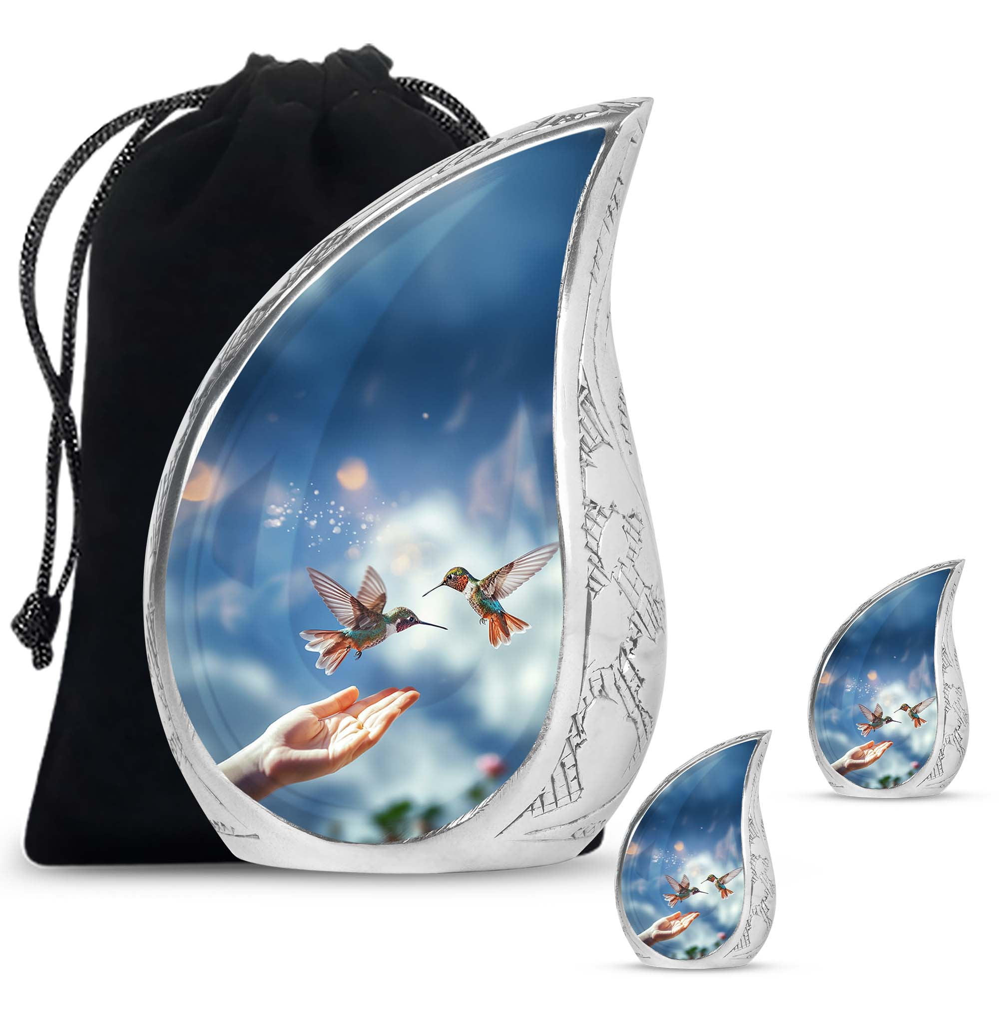 SUBSH Humming Birds Flying From Hand - Burial Urn - Small Urn For Human ...