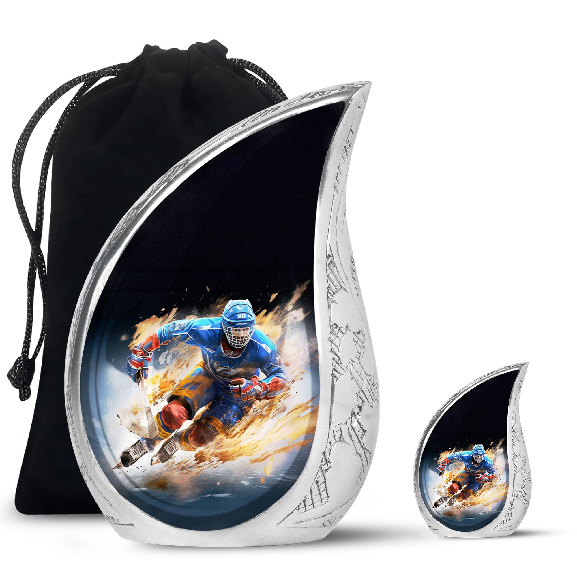 SUBSH Ice Hockey Player Charging Forward - Cremation Urn For Adults ...