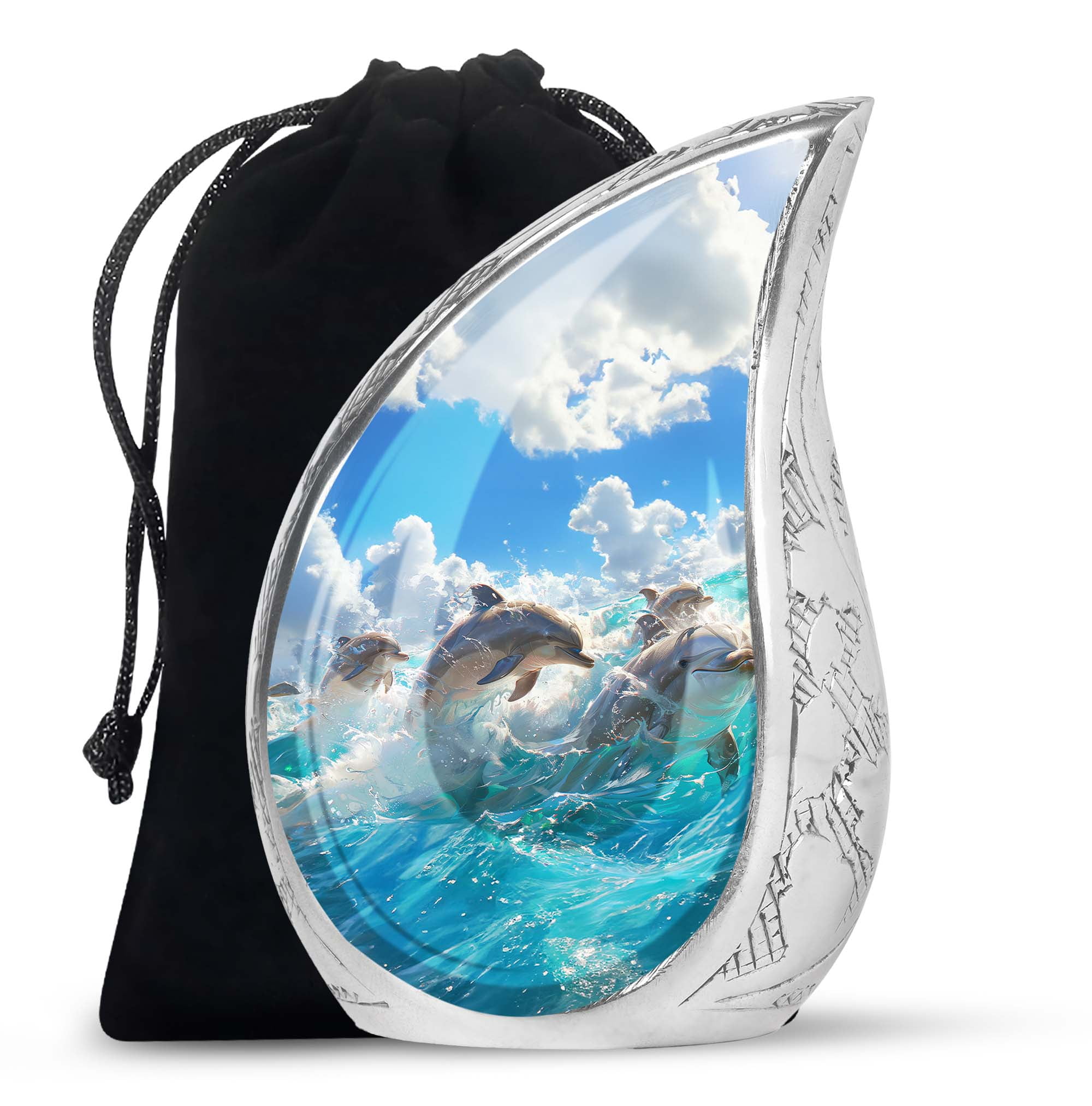 SUBSH Joyful Dolphin Pod - Urn For Ashes Adult - Urns For Mom ...