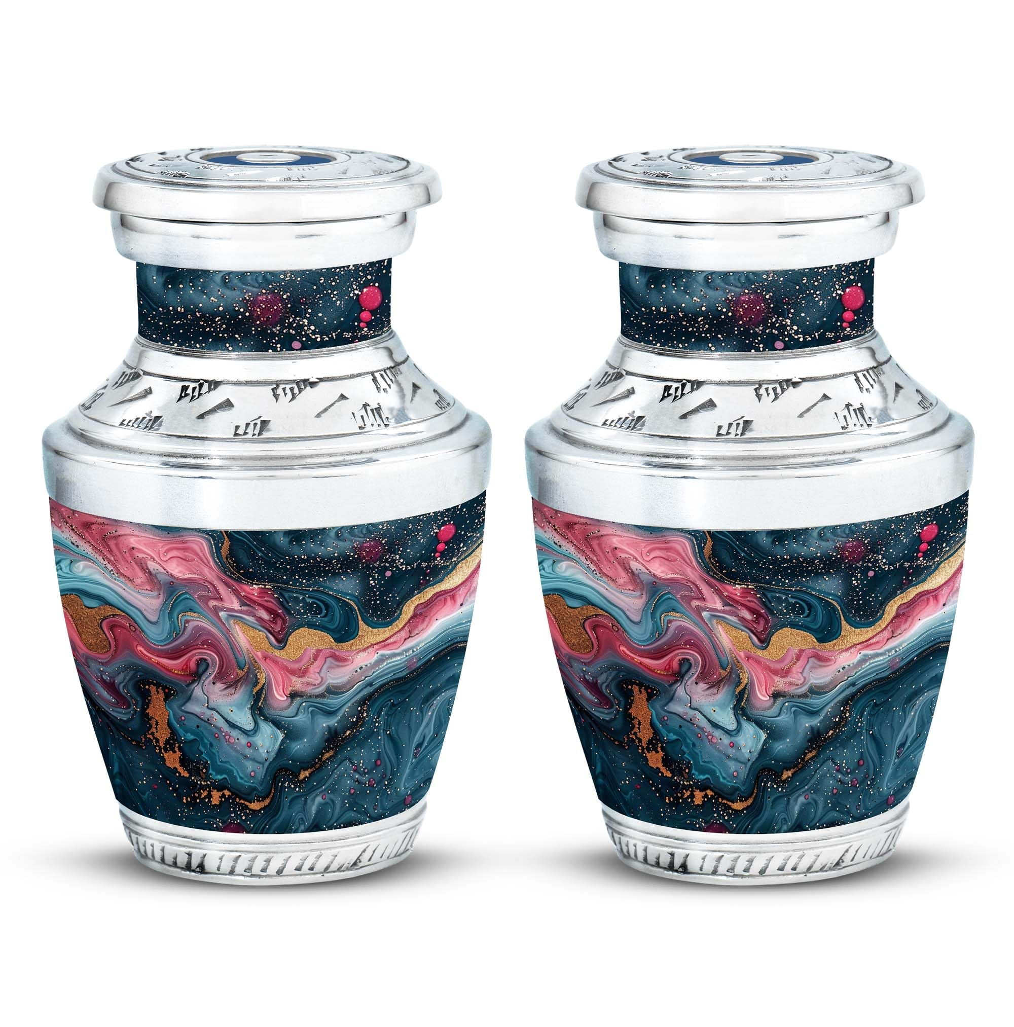SUBSH Keepsake Urn Marble Design Metal Urn - Marble Urn Adult ...