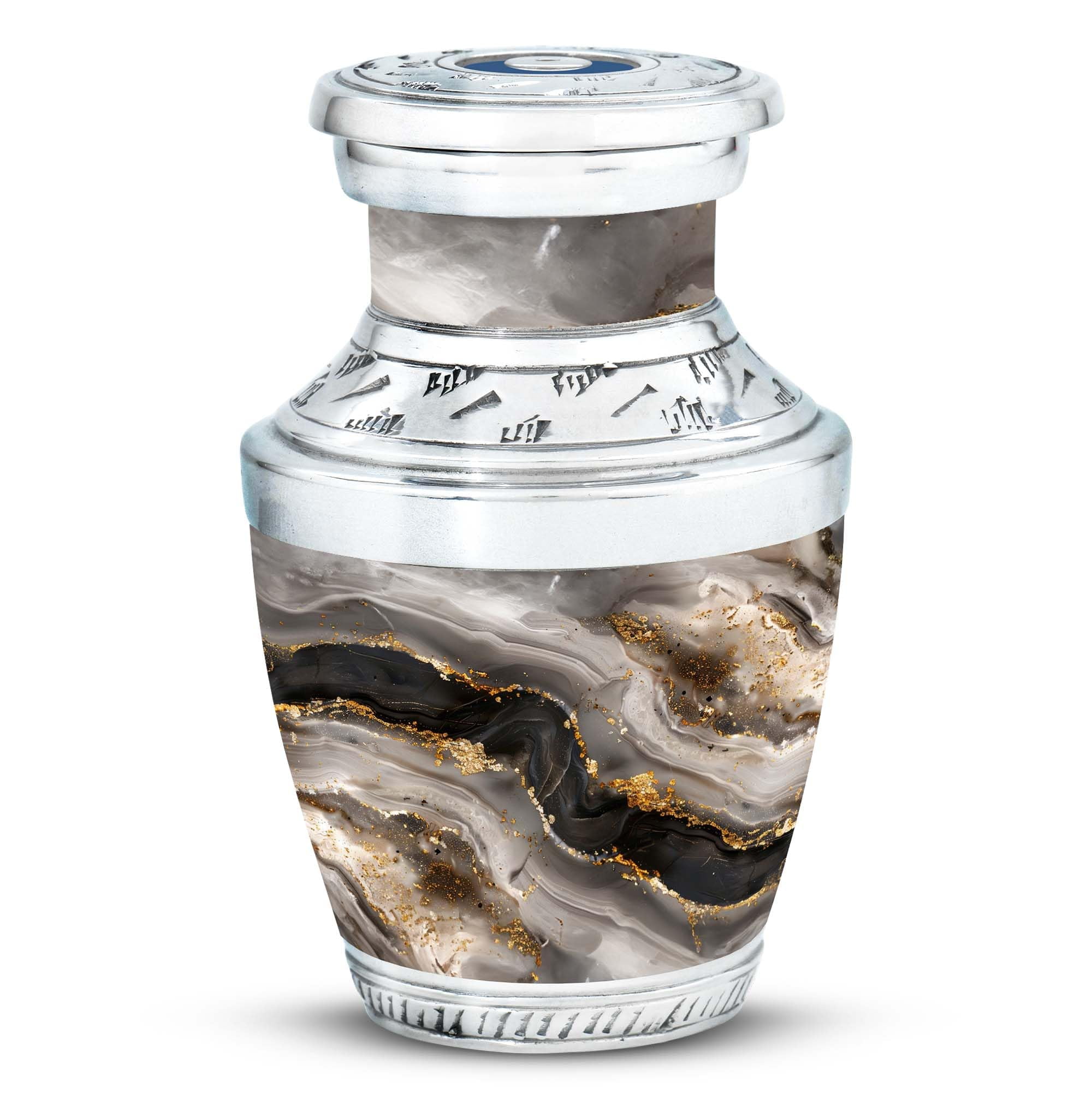 SUBSH Keepsake Urns for Human Ashes Marble Design Metal Urn - Marble ...