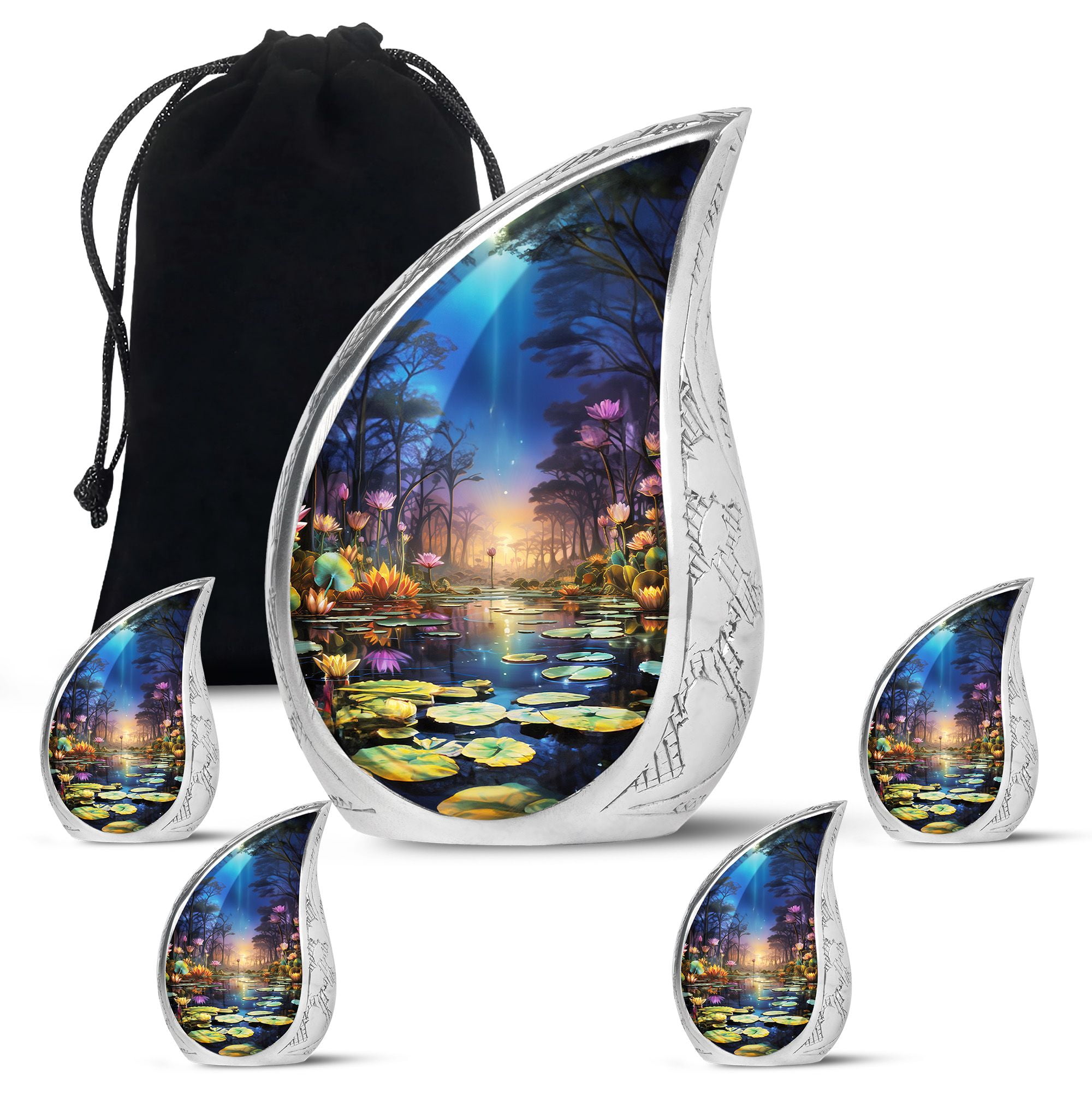 SUBSH Lotus Flowers With A Light On It - Funeral Urn - Urn For Human ...