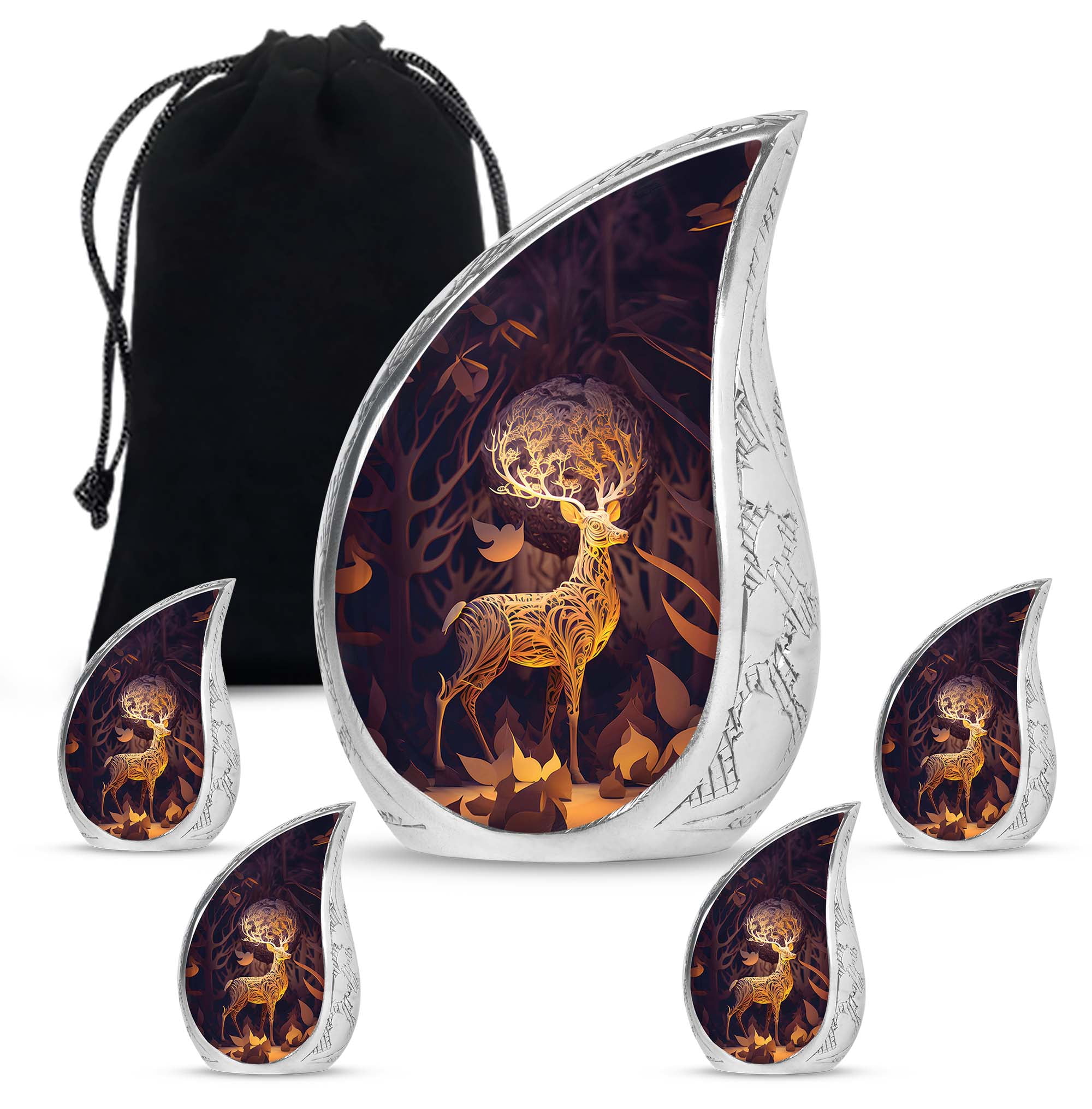 SUBSH Majestic Golden Deer - Cremation Urn Human - Small Keepsake Urns ...